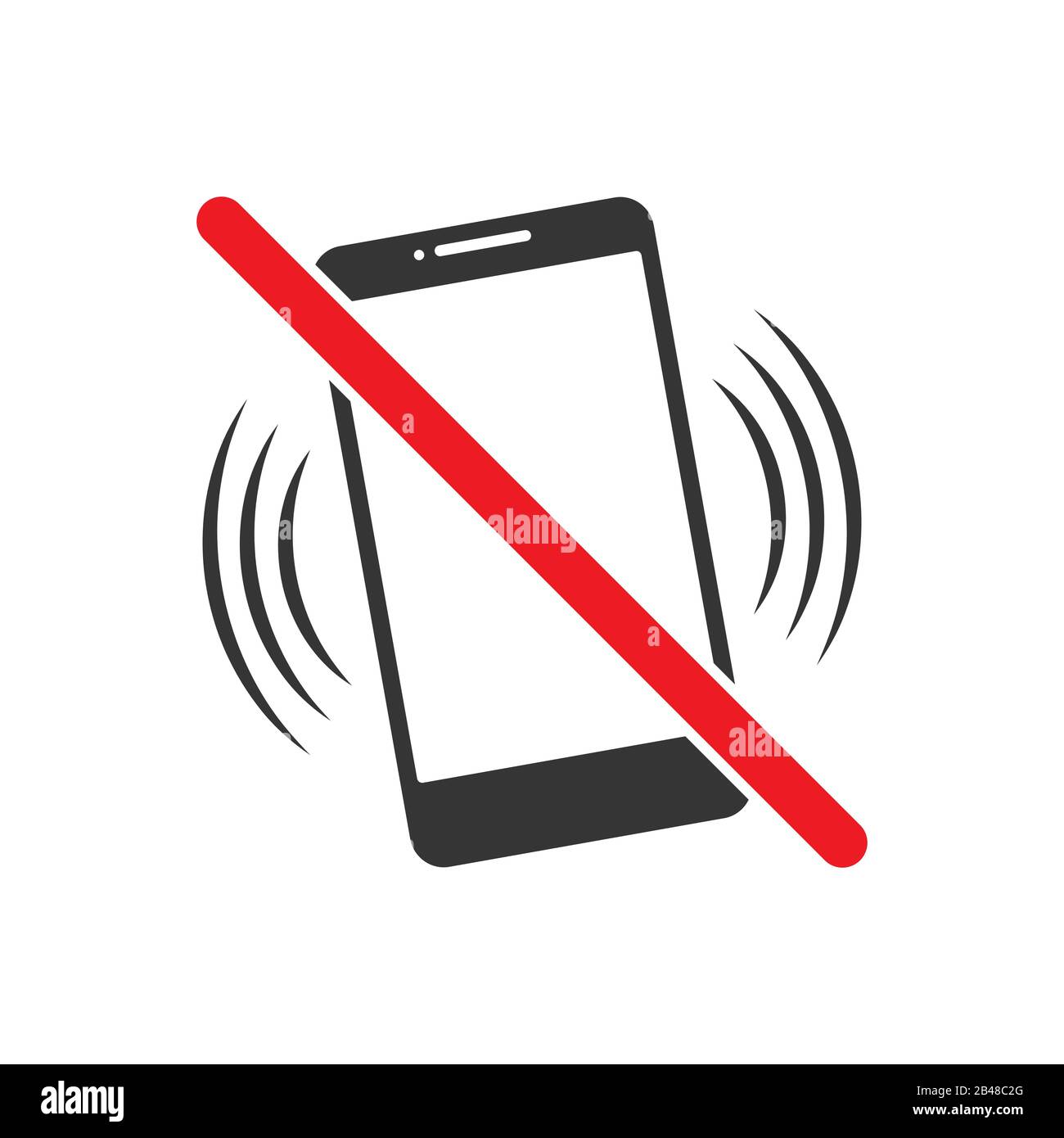 Phone forbidden vector sign. No phone, no smartphone sign on white ...
