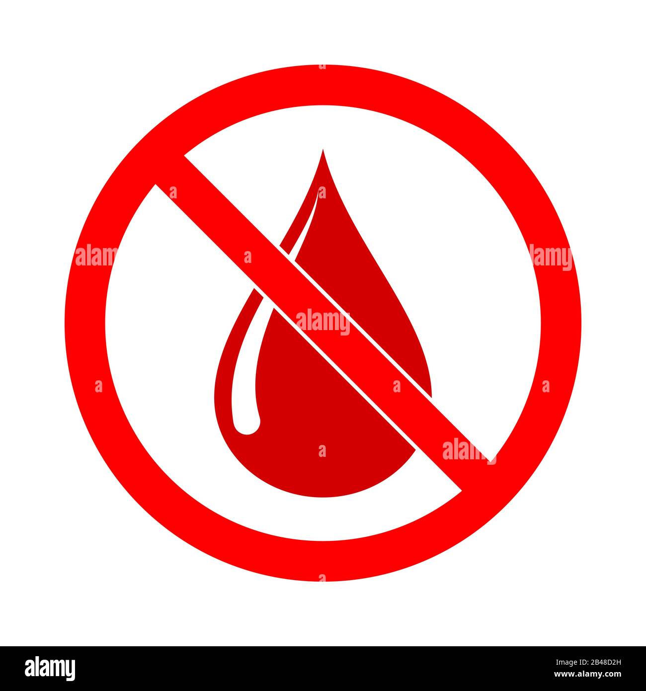 No blood drop sign on white background. Blood donor forbidden sign ...