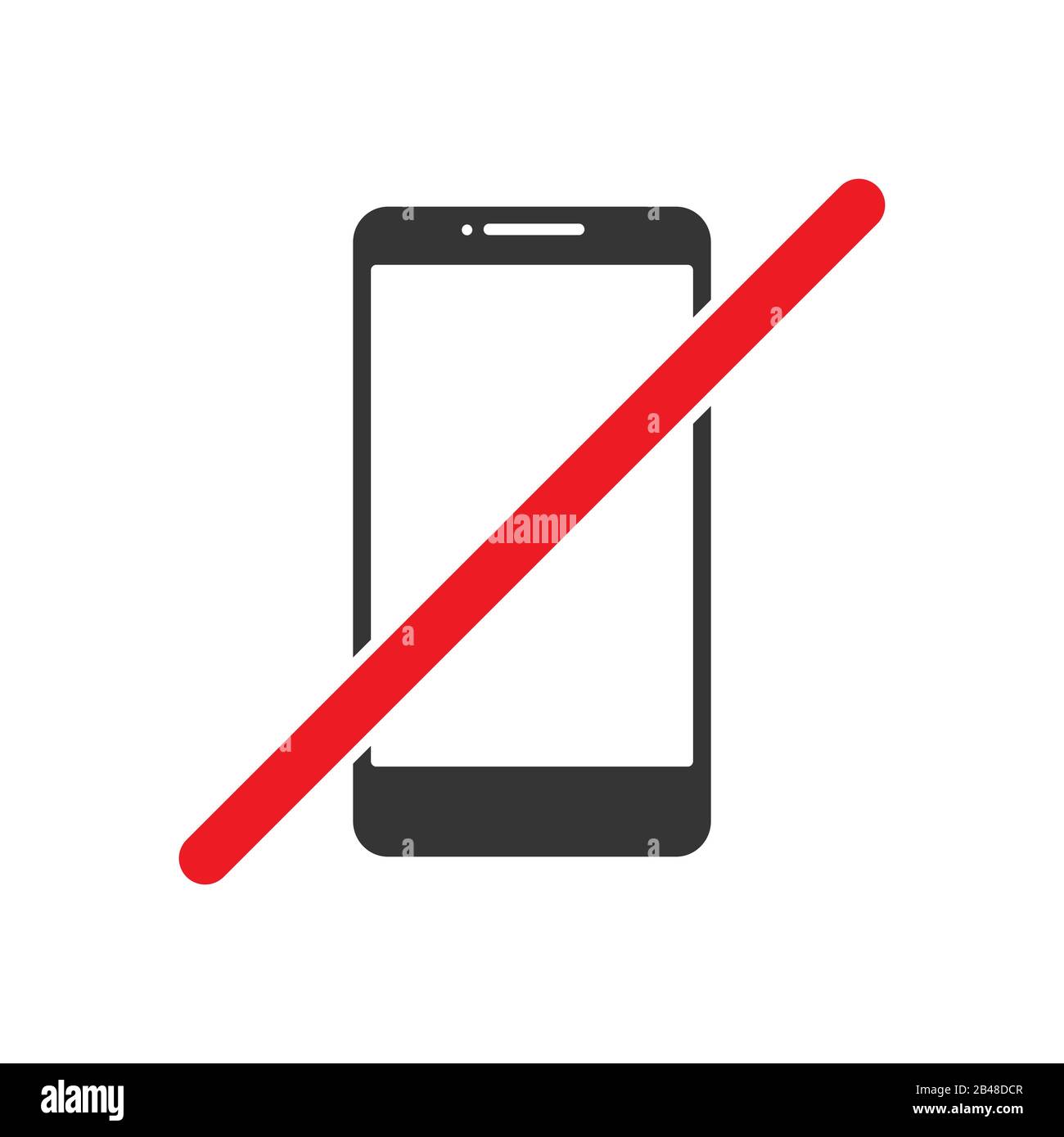 Phone forbidden vector sign. No phone, no smartphone sign on white ...