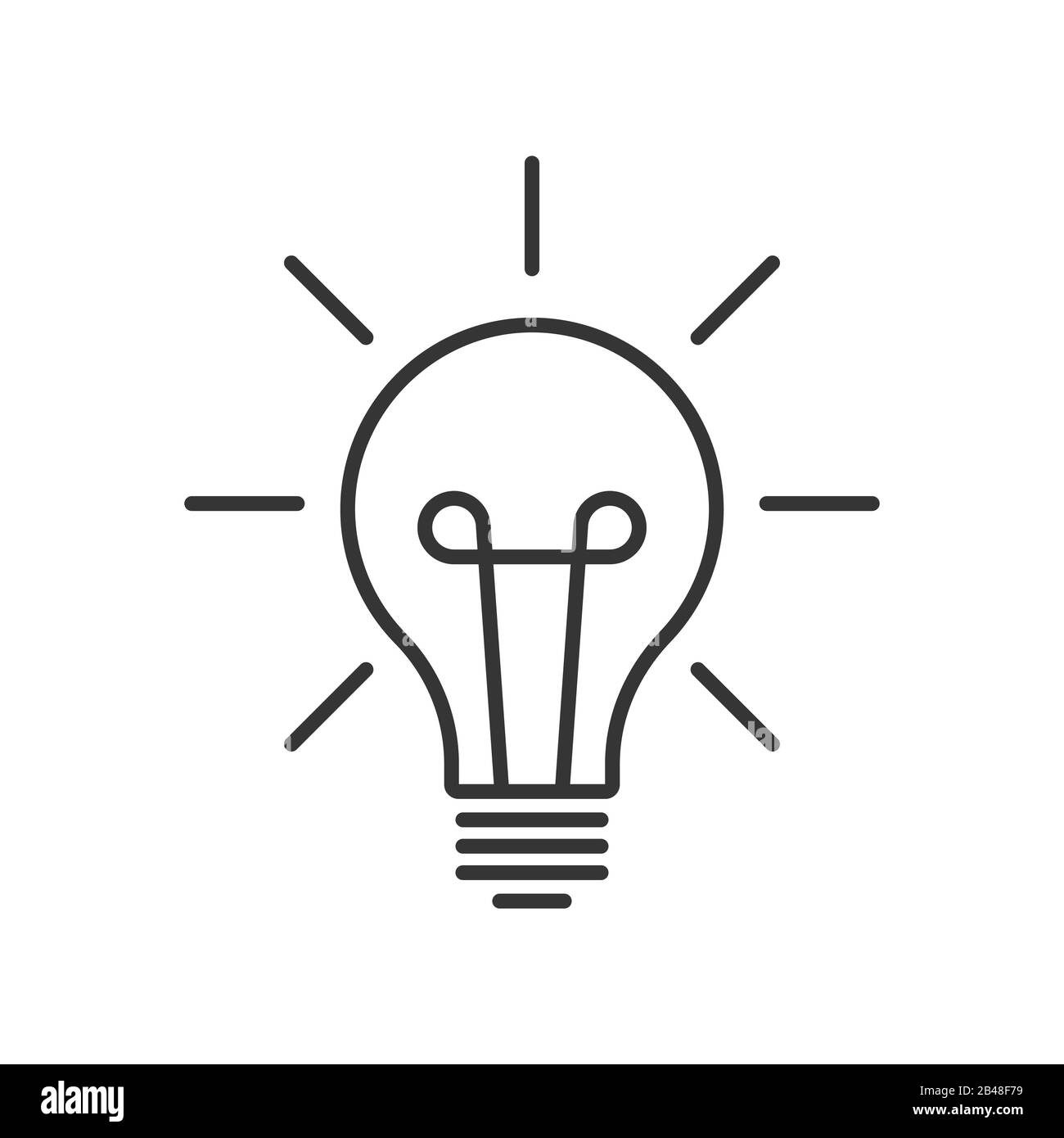 Light bulb linear icon isolated. Bulb vector icon in flat design ... Light bulb linear icon isolated. Bulb vector icon in flat design ...
