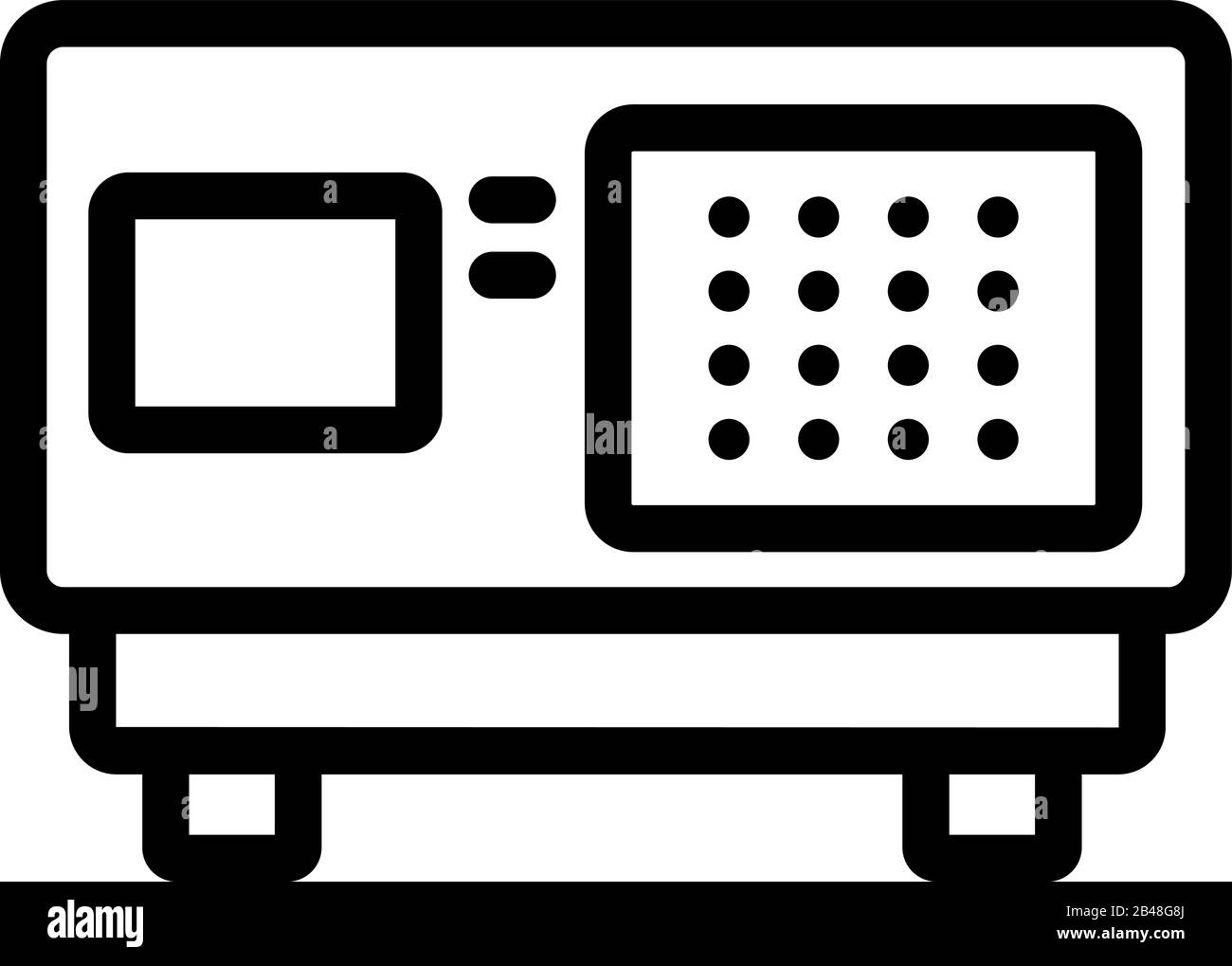 Retro computer icon vector. Isolated contour symbol illustration Stock ...
