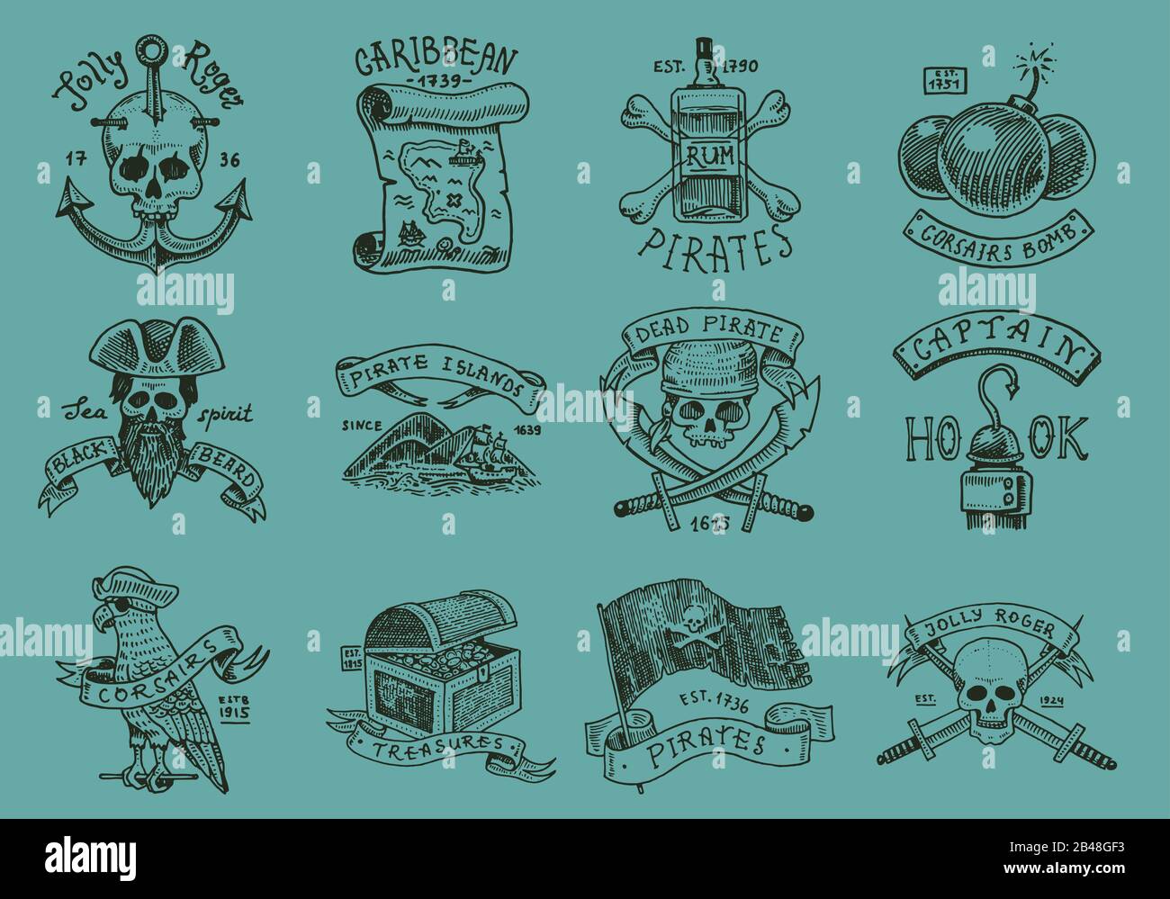 Globes & Maps Blackbeard hand drawn map Home Décor Home & Living etna ...