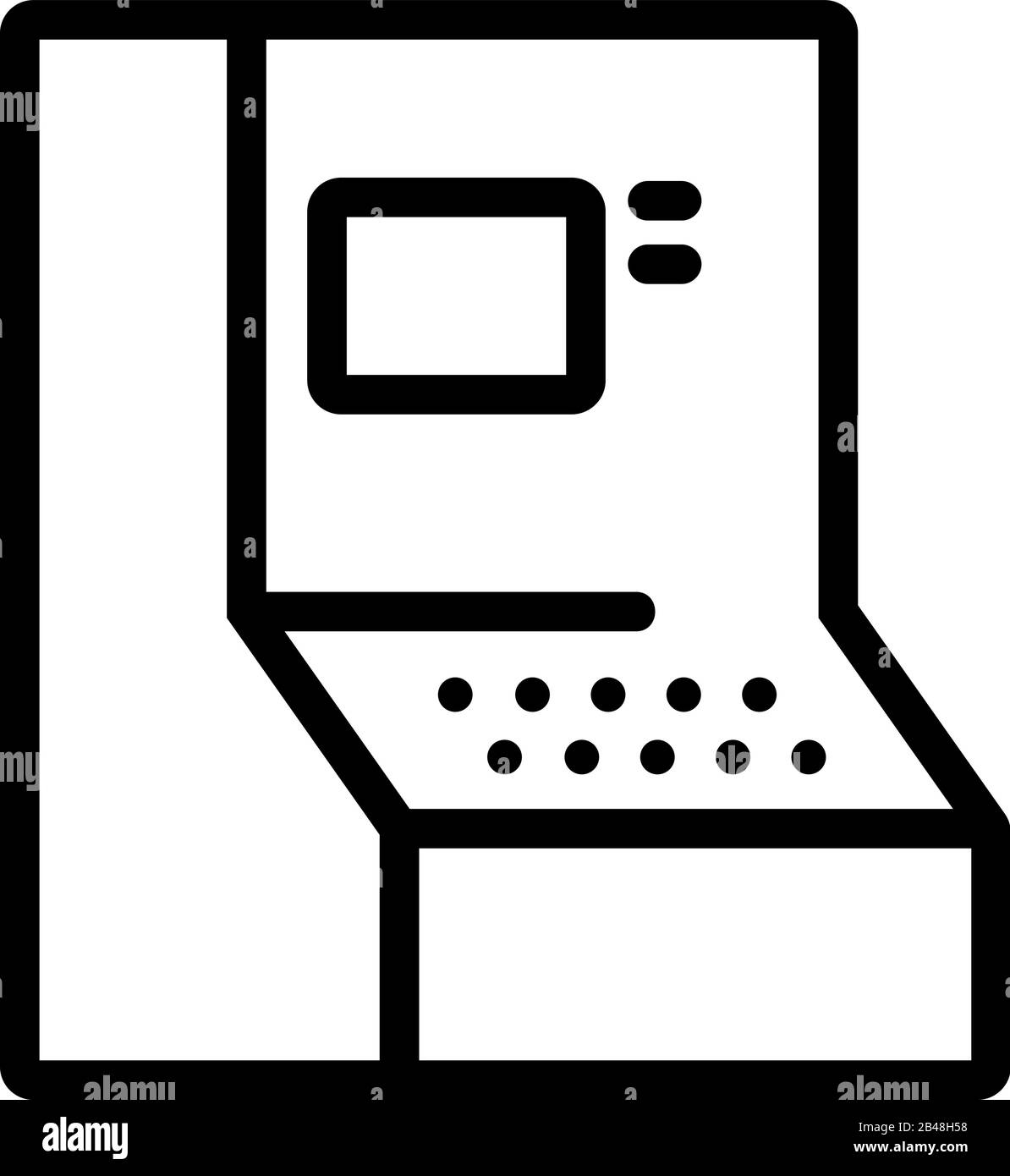 Retro computer icon vector. Isolated contour symbol illustration Stock ...