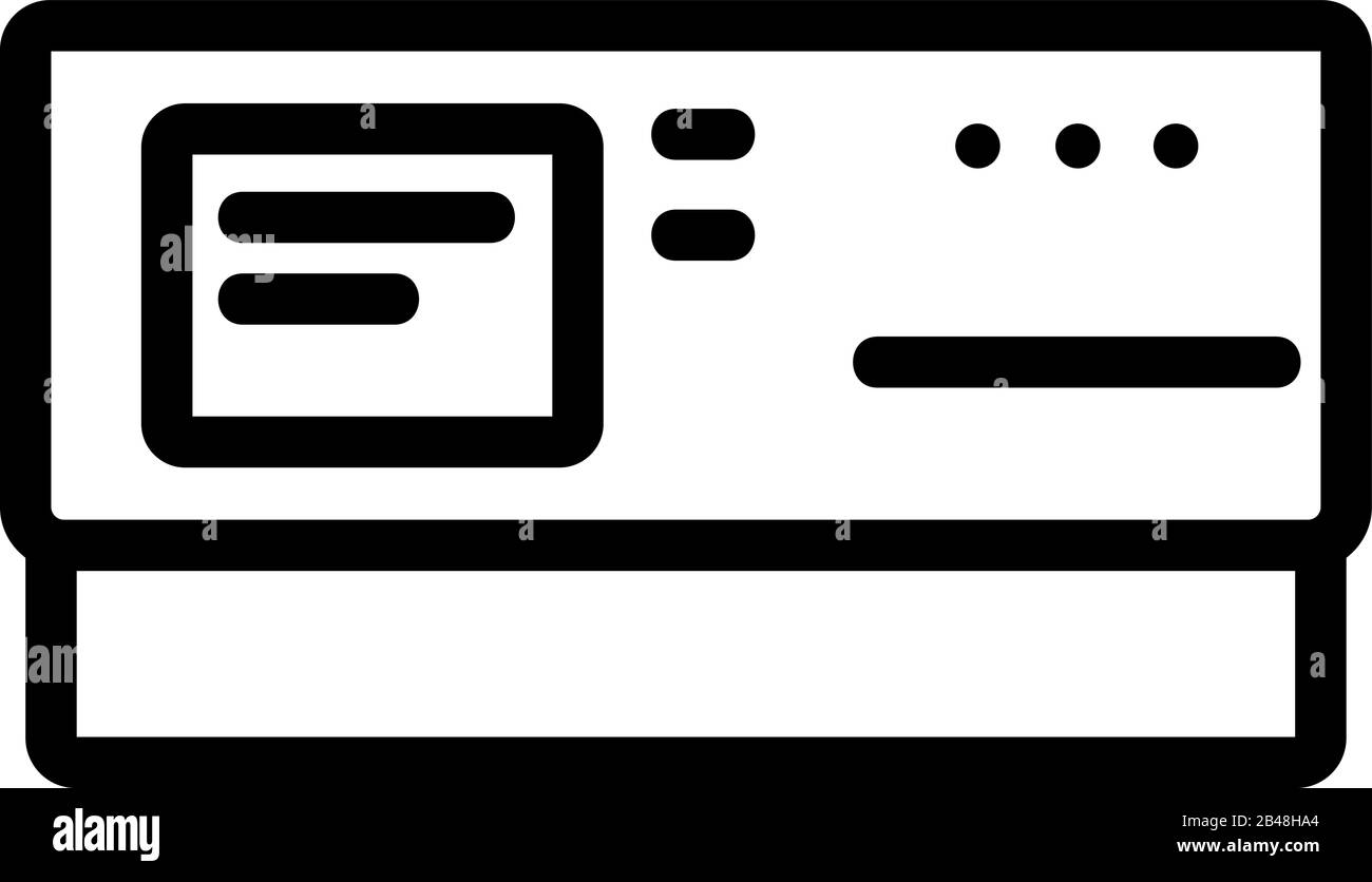 Retro computer icon vector. Isolated contour symbol illustration Stock ...