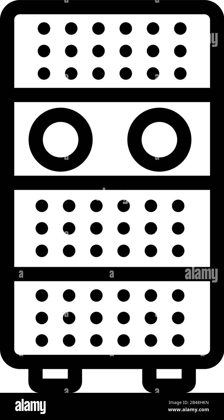 Retro computer icon vector. Isolated contour symbol illustration Stock ...