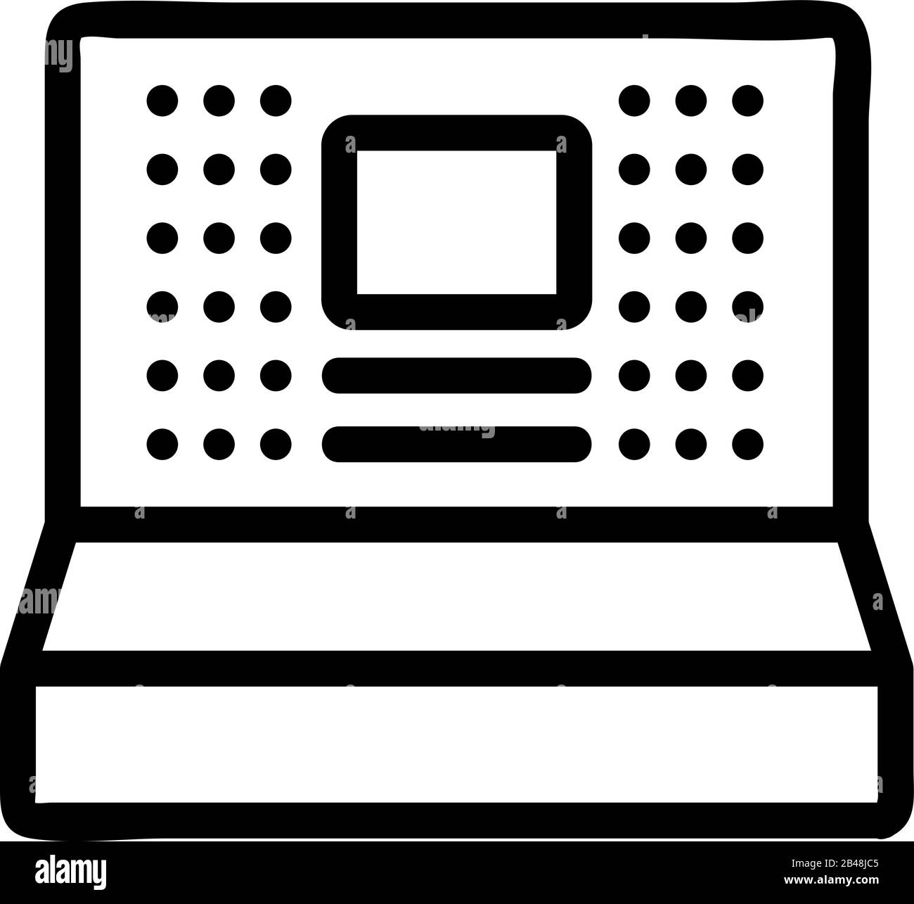 Retro computer icon vector. Isolated contour symbol illustration Stock ...
