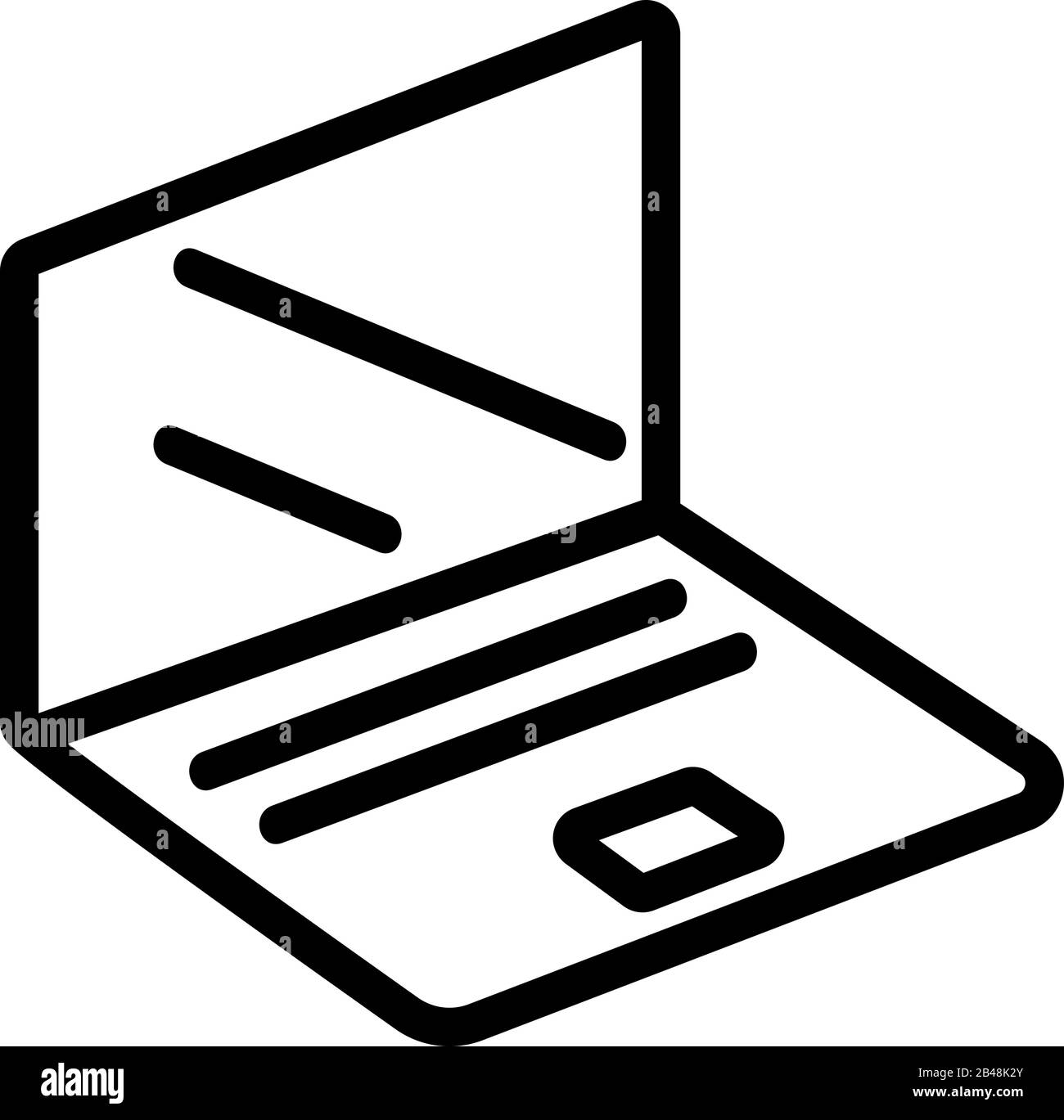 Laptop icon vector. Isolated contour symbol illustration Stock Vector ...