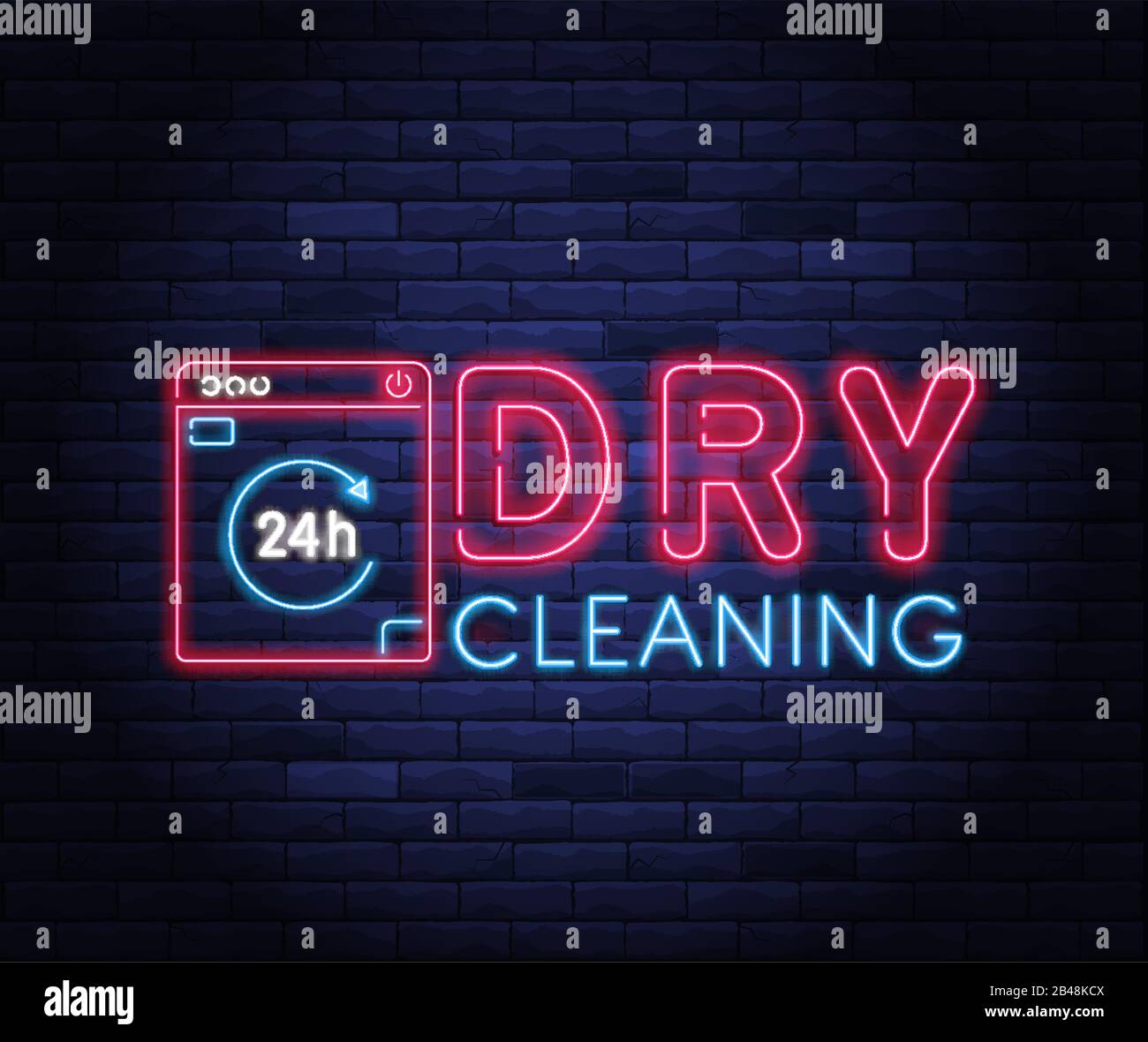 Dry cleaning service neon banner Stock Vector Image & Art - Alamy