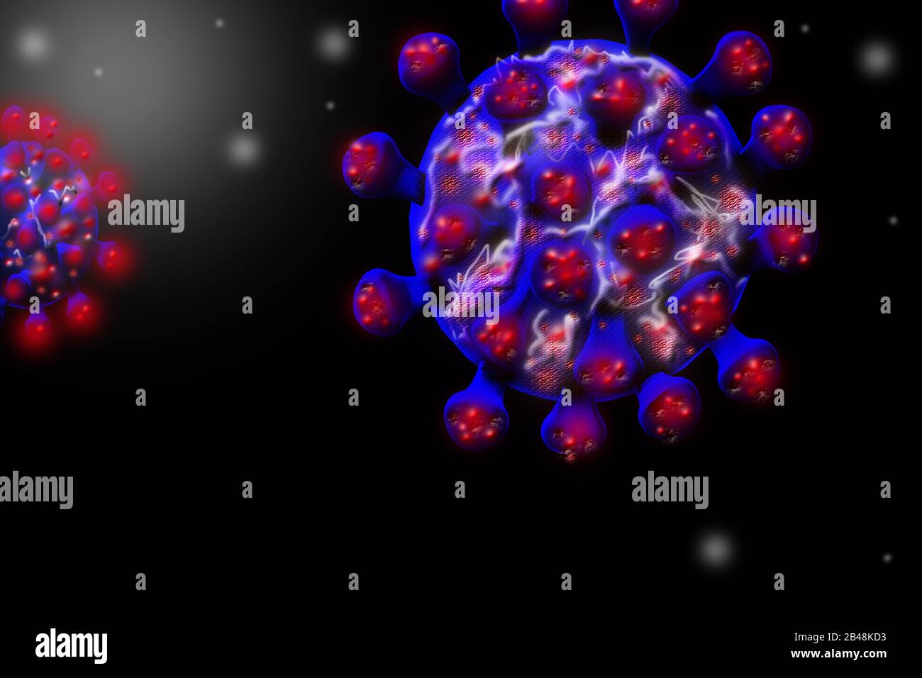 Coronavirus SARS-CoV-2 (Covid-19), HIV virus, SARS virus Stock Photo ...