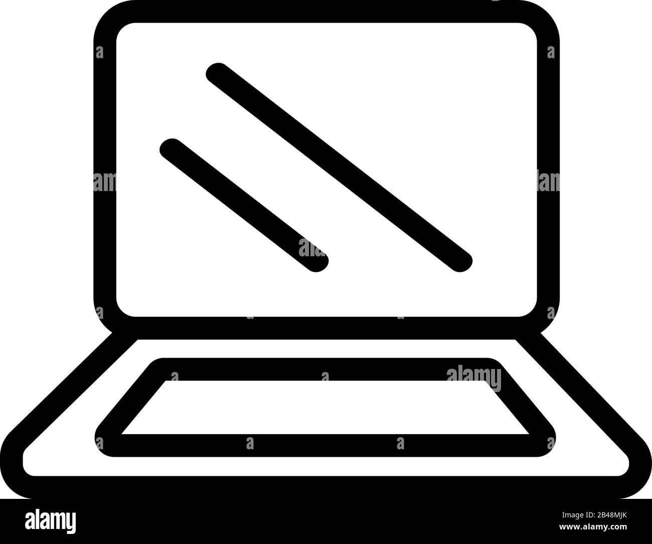 Laptop icon vector. Isolated contour symbol illustration Stock Vector ...