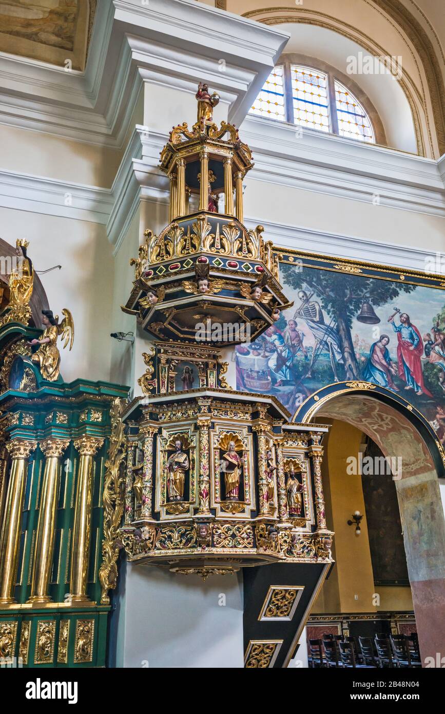 Pulpit, 17th century, Baroque style, at Franciscan Church, built in ...
