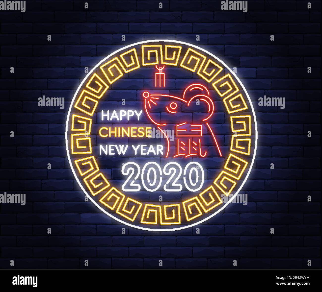 Happy Chinese New Year 2020 year poster Stock Vector Image & Art - Alamy