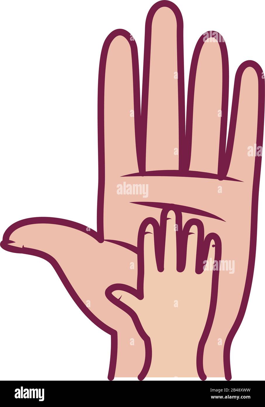 baby and mother hand line and fill style icon design, Child newborn ...