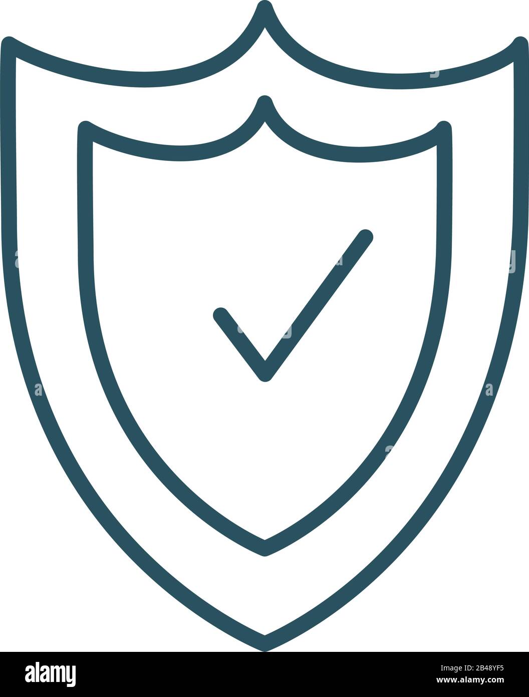 shield with check mark line style icon design of Security system ...