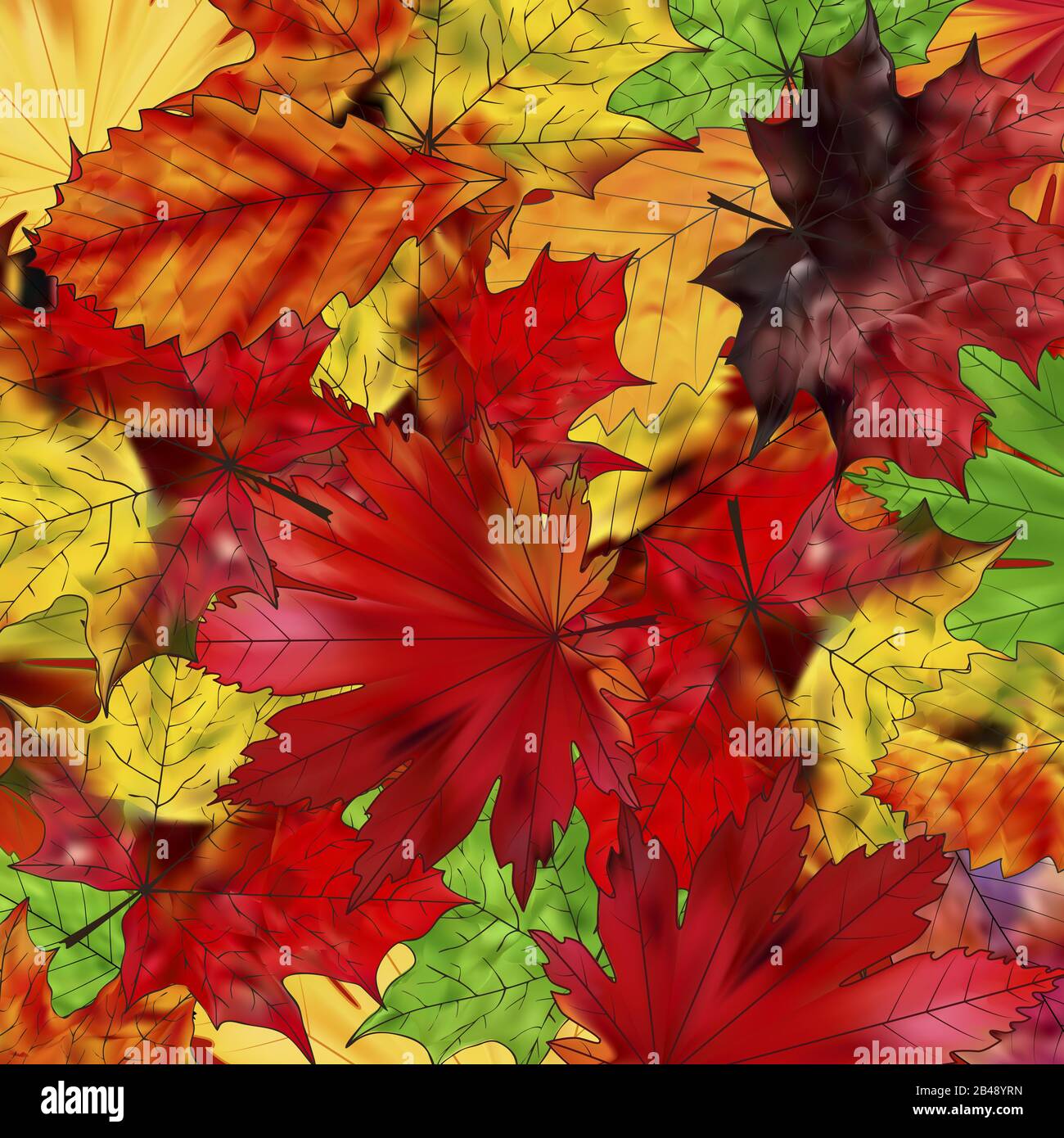 Beautiful red orange autumn foliage Stock Vector Images - Alamy