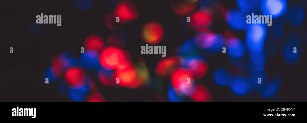 Banner of red and blue blurred lights on the street Stock Photo - Alamy