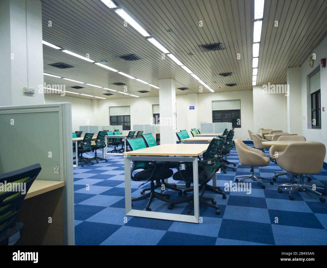 New office or sitting area for studying or shared workspaces Stock ...