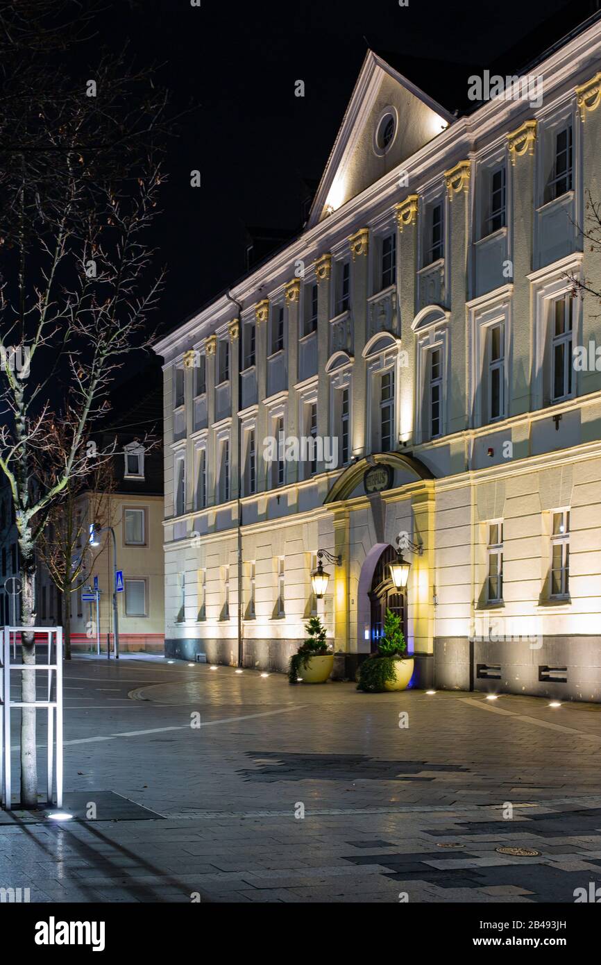 Night time view of exterior facade building hi-res stock photography ...