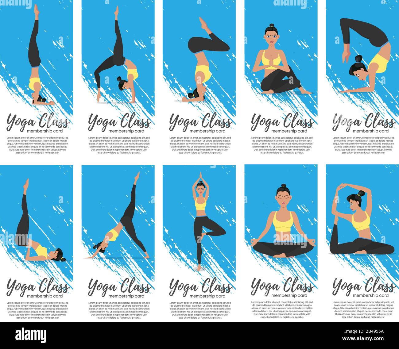 Yoga class vertical flyers in flat style Stock Vector Image & Art - Alamy