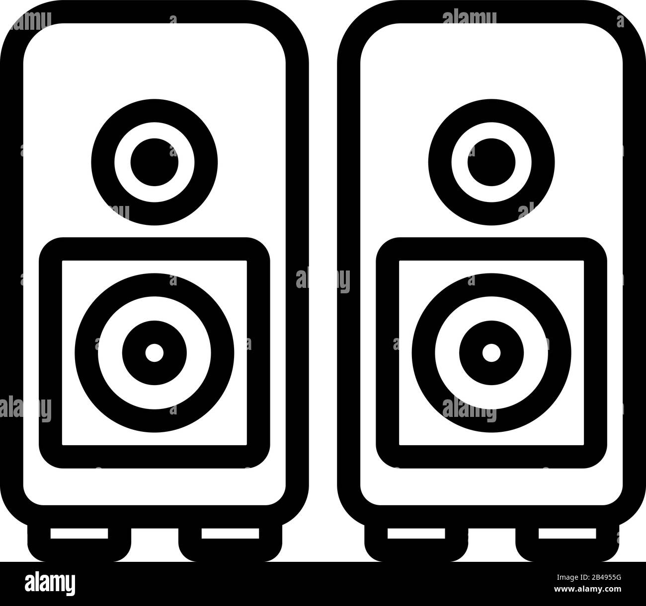 Acoustics column icon vector. Isolated contour symbol illustration ...