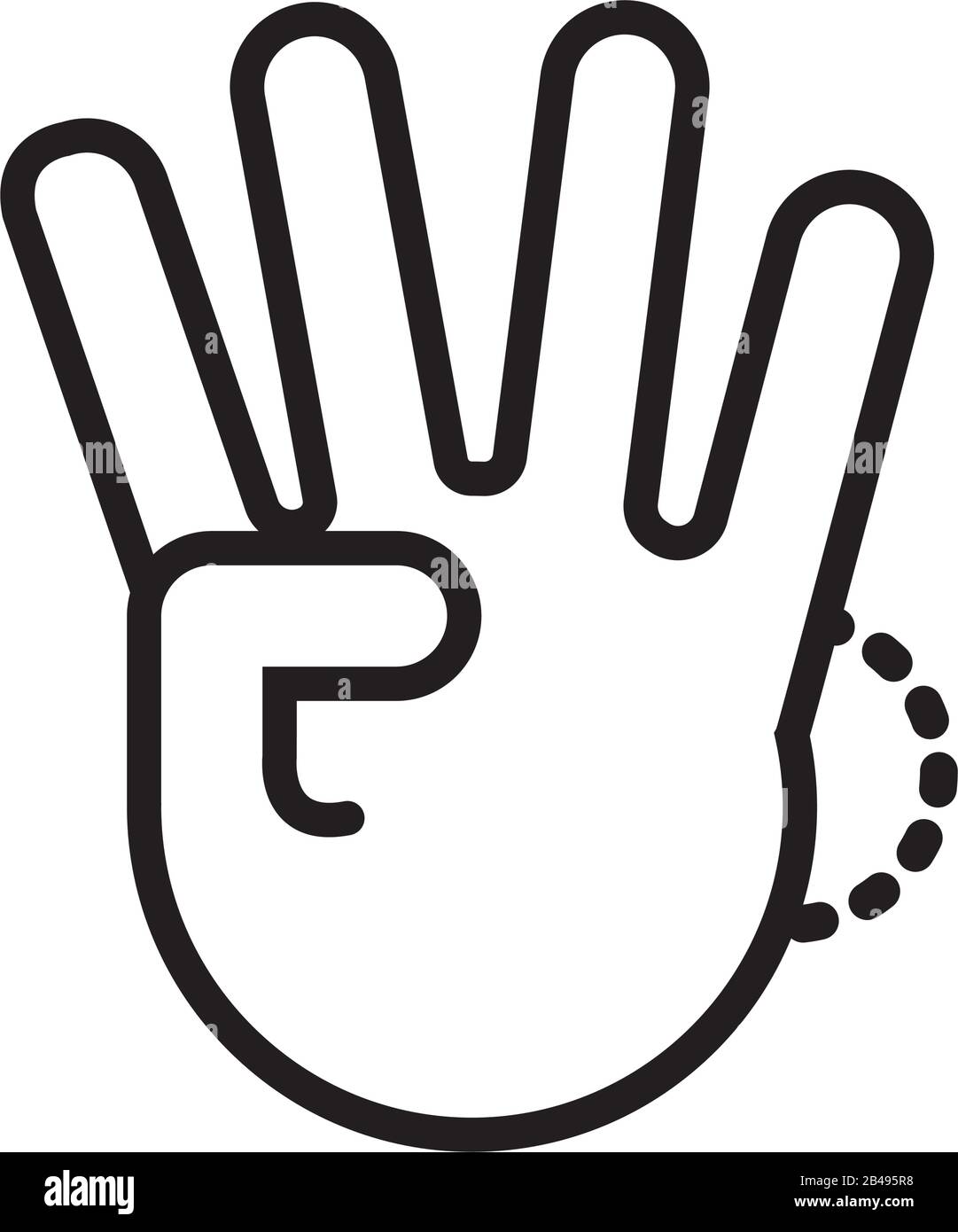 four hand signal line style Stock Vector Image & Art - Alamy