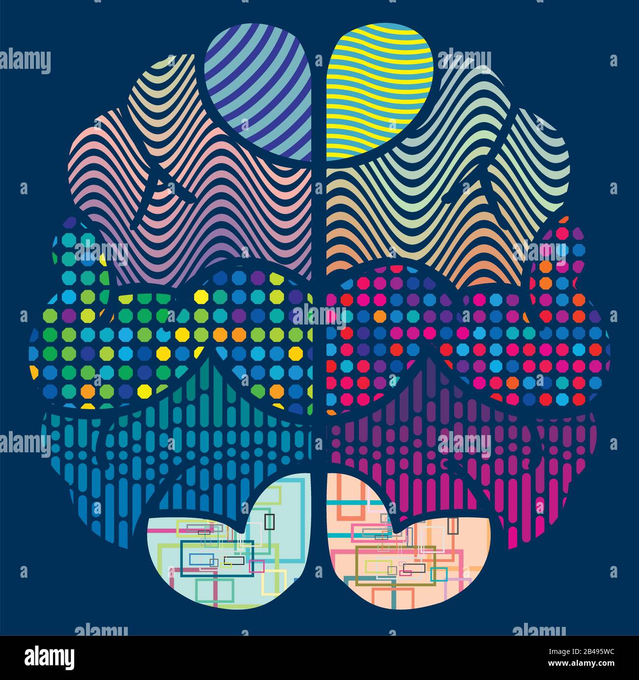 Illustration of brain pattern in different color, with nice background ...