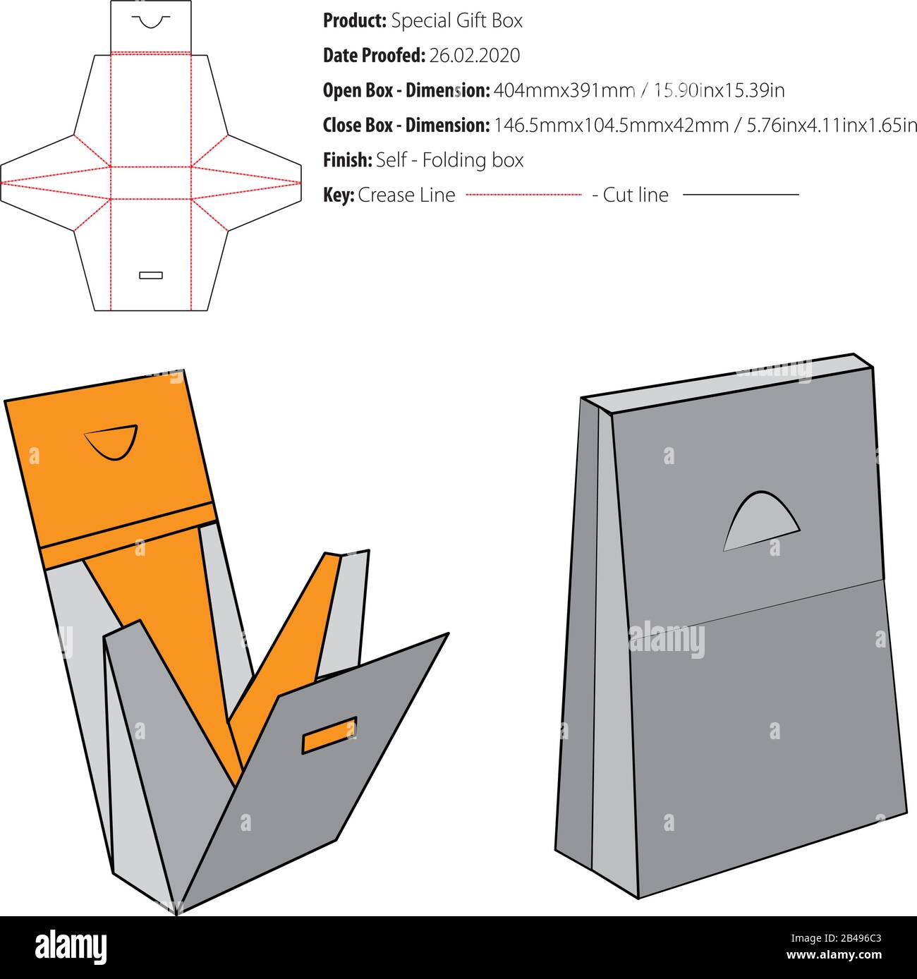 Special gift box packaging structural design die cut vector Stock ...