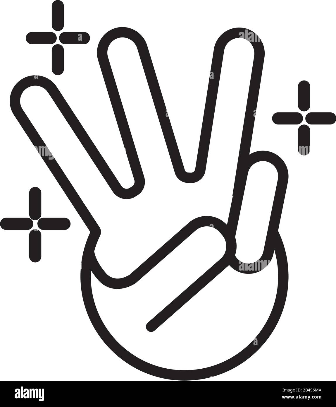 three hand signal line style Stock Vector Image & Art - Alamy