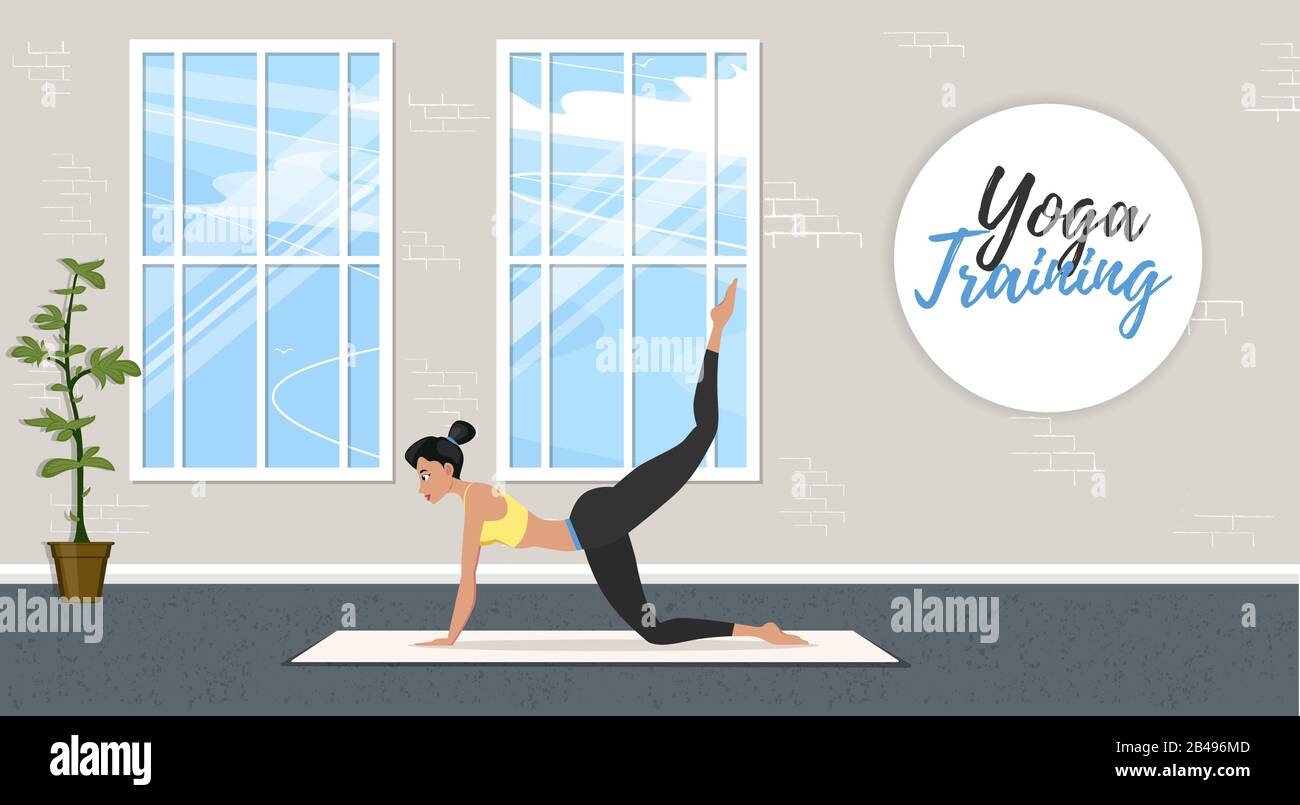 Yoga training banner in flat style Stock Vector Image & Art - Alamy
