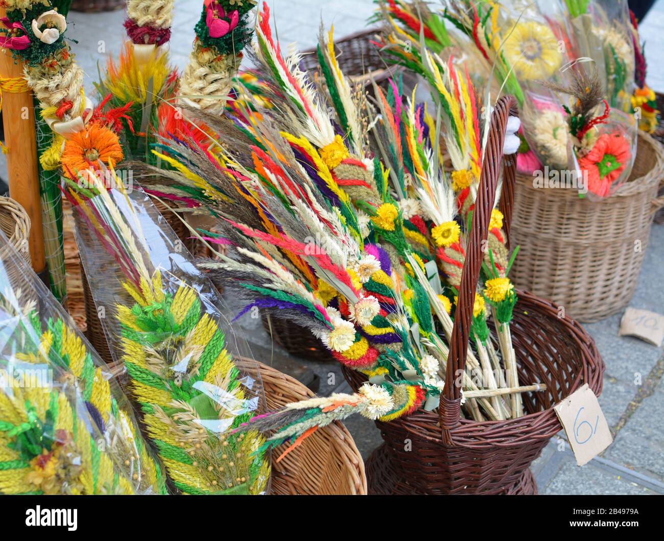 Traditional polish Easter palms for celebration of Palm Sunday Stock ...