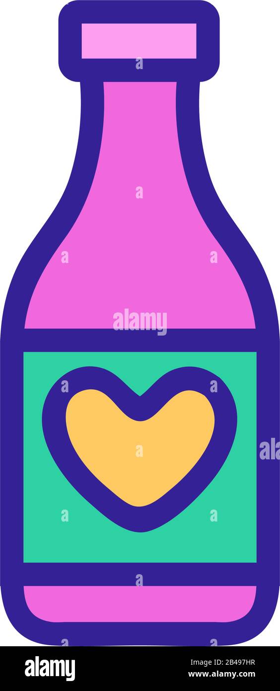 bottle and heart icon vector. Isolated contour symbol illustration ...