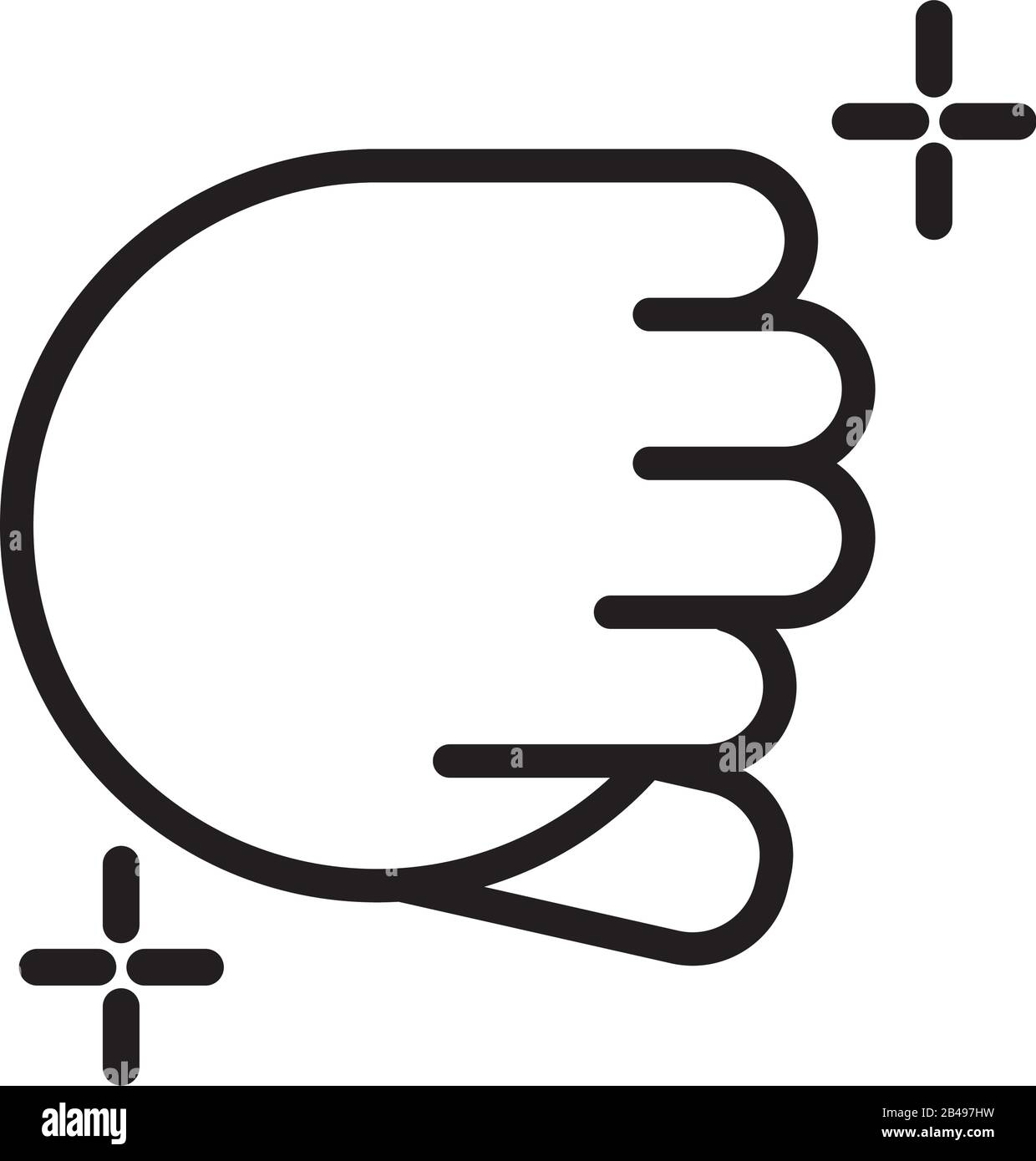 fist hand signal line style Stock Vector Image & Art - Alamy