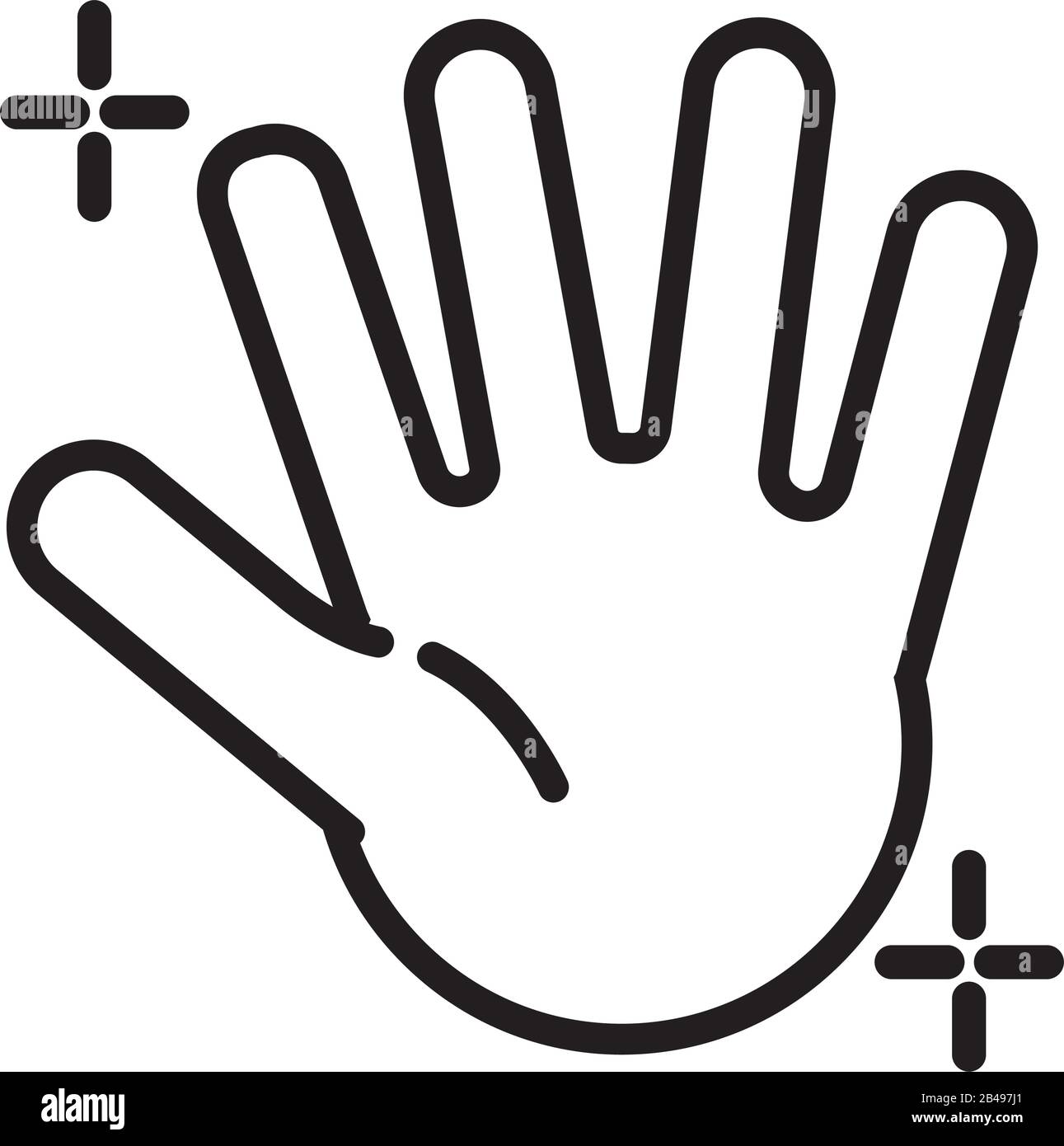 five hand signal line style Stock Vector Image & Art - Alamy