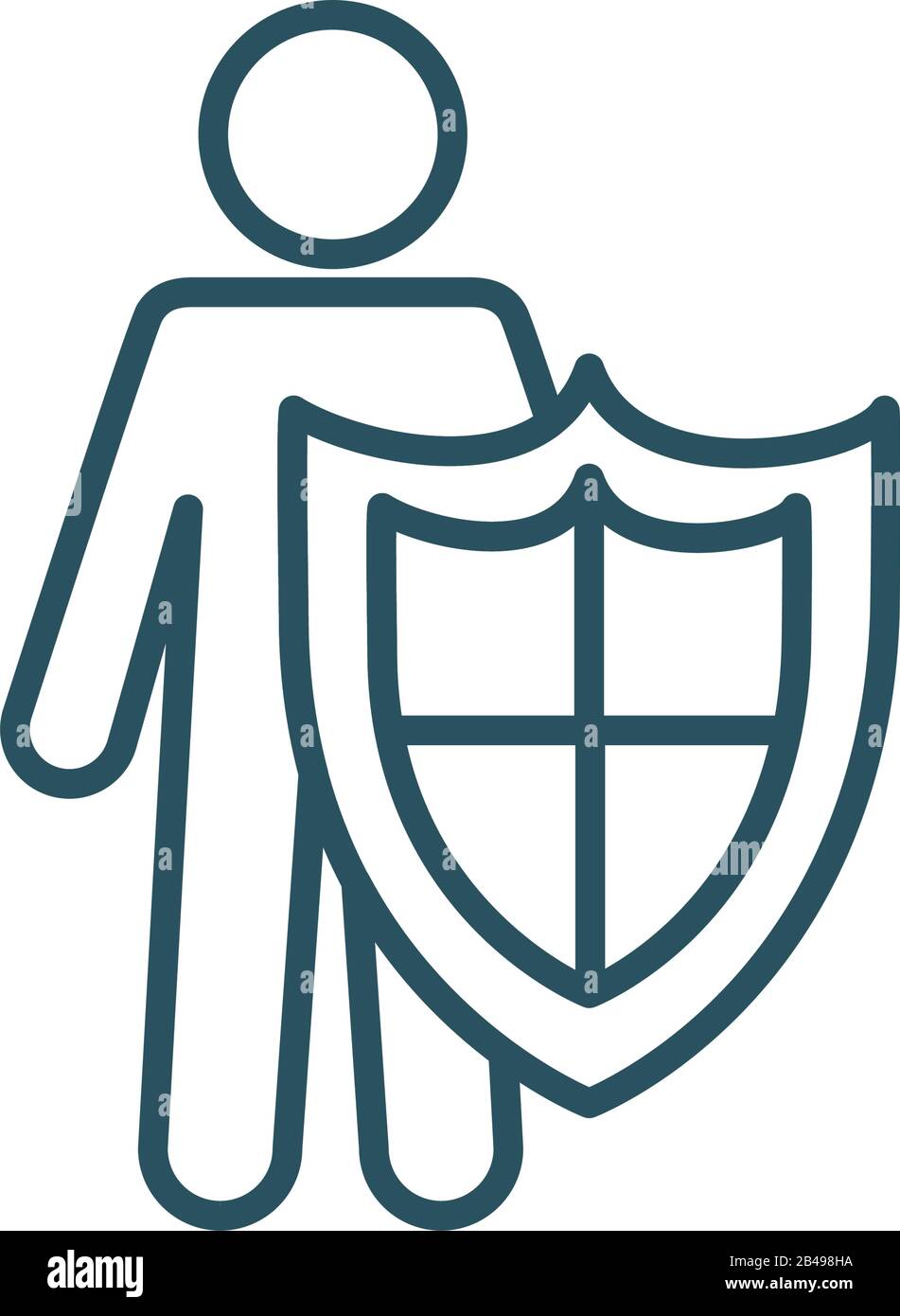 avatar and shield line style icon design, Insurance health care ... avatar and shield line style icon design, Insurance health care ...