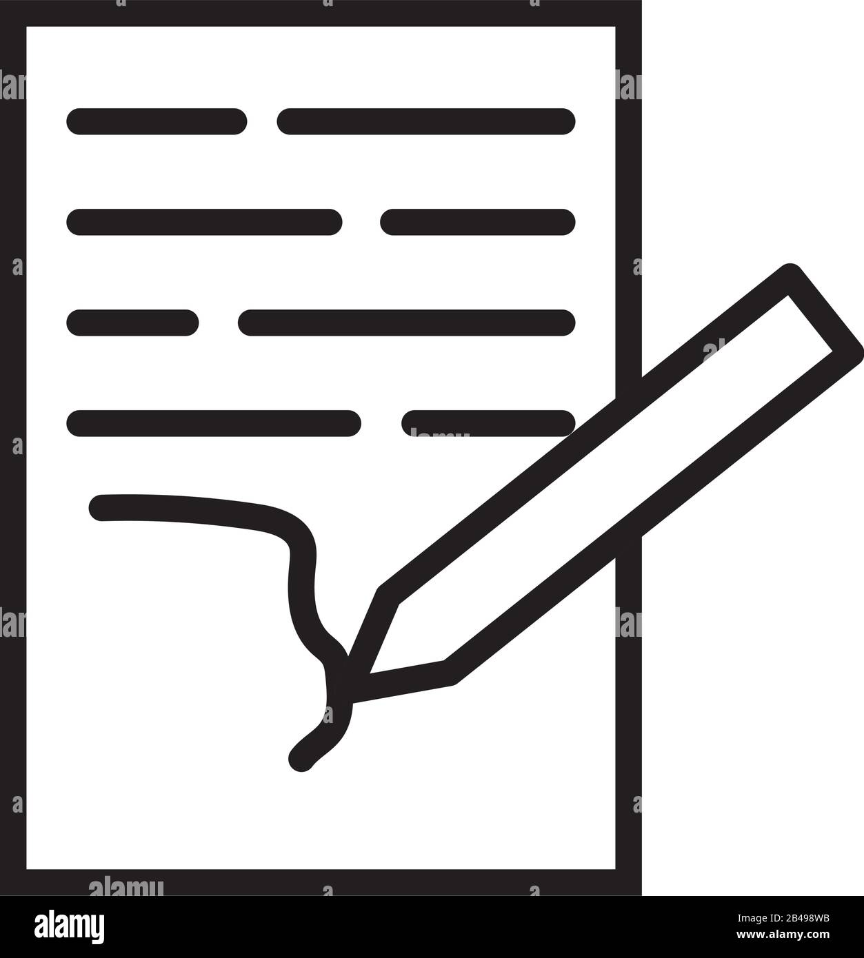paper document with pen writing line style Stock Vector Image & Art - Alamy
