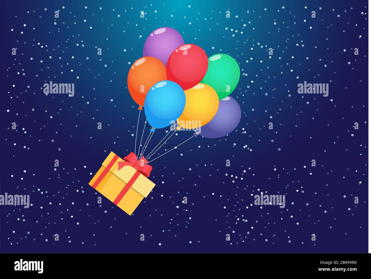 Gift box balloons confetti Stock Vector Images - Alamy