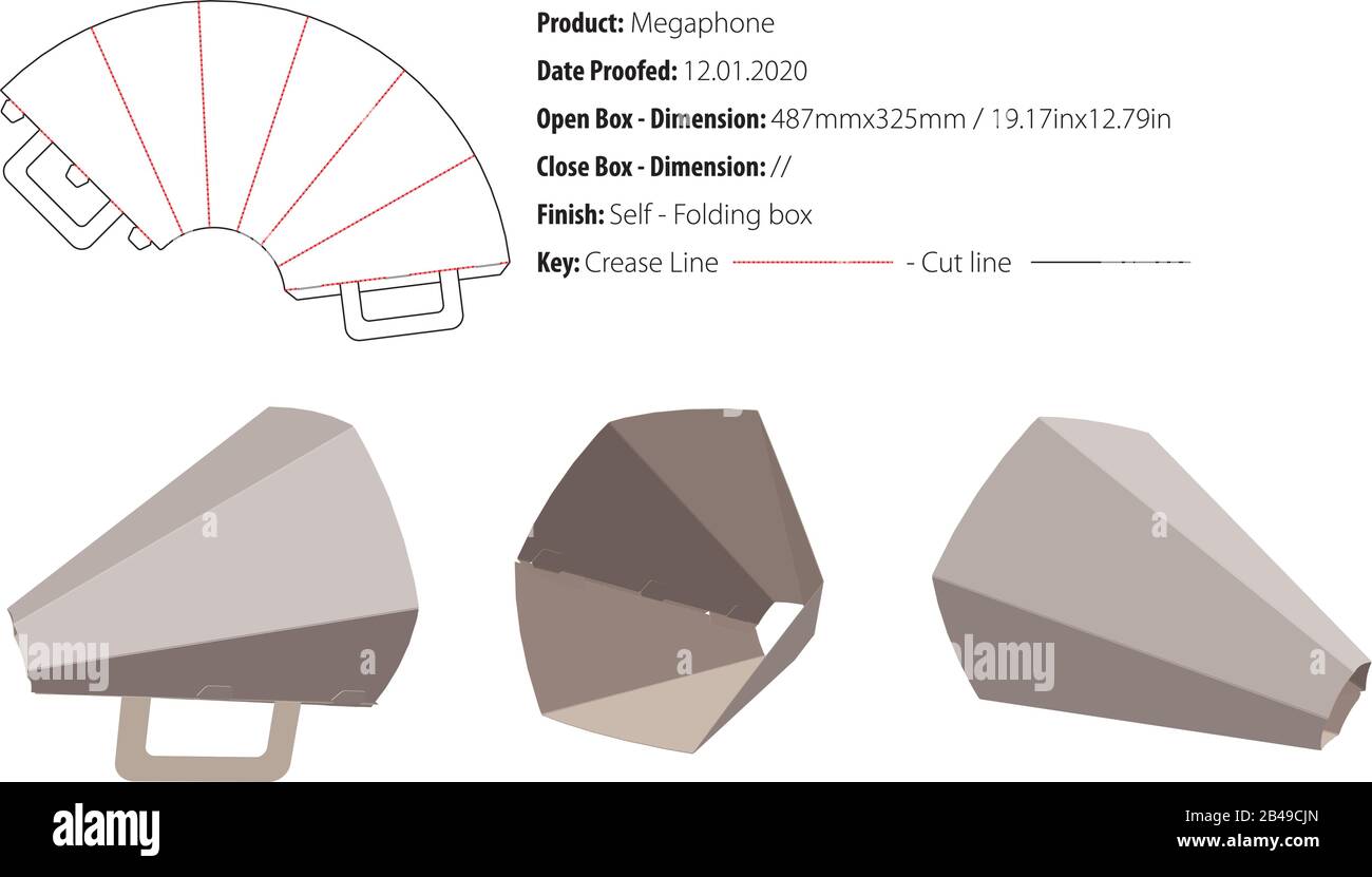 Megaphone structural design die cut vector Stock Vector Image & Art - Alamy