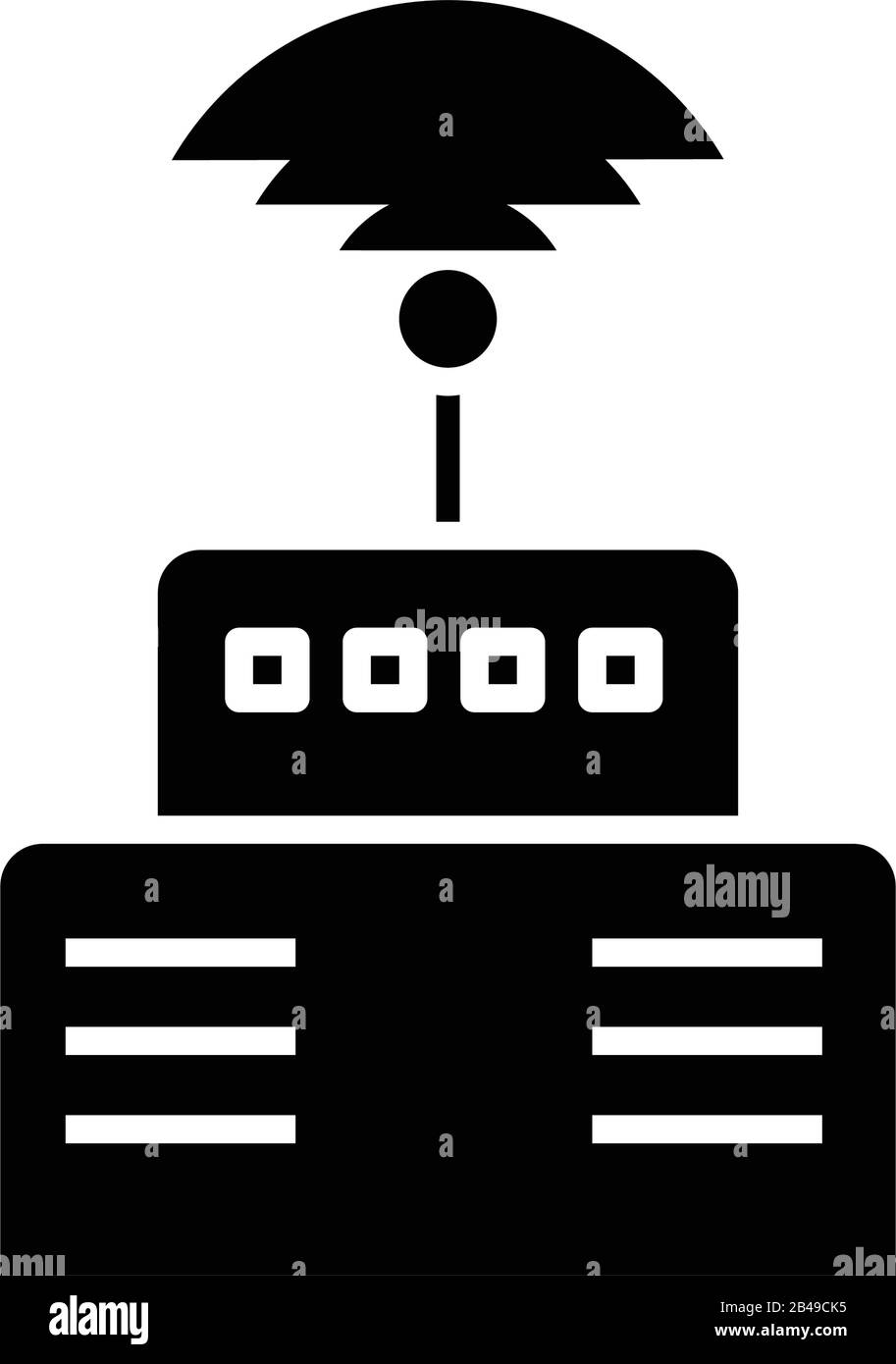Signal system black icon, concept illustration, vector flat symbol ...