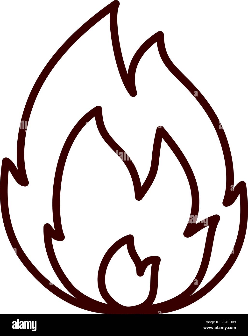 Flame line style icon design of Fire bonfire hot burn light flammable ...