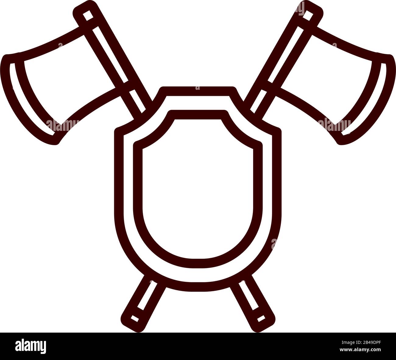 axes and shield line style icon design, Emergency rescue save ...