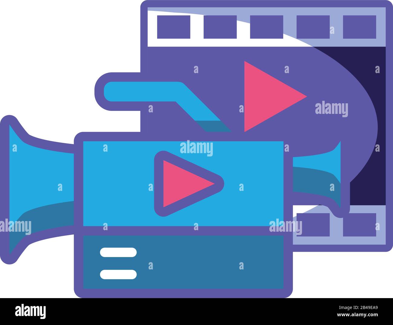 media player with video camera on white background vector illustration ...