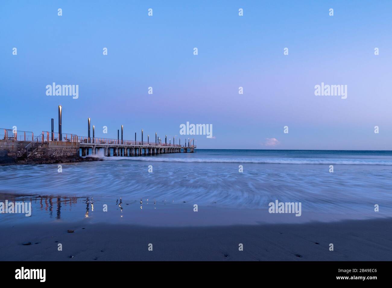 Italian Riviera. Seafront at the resort of Alassio. Scenic view at ...