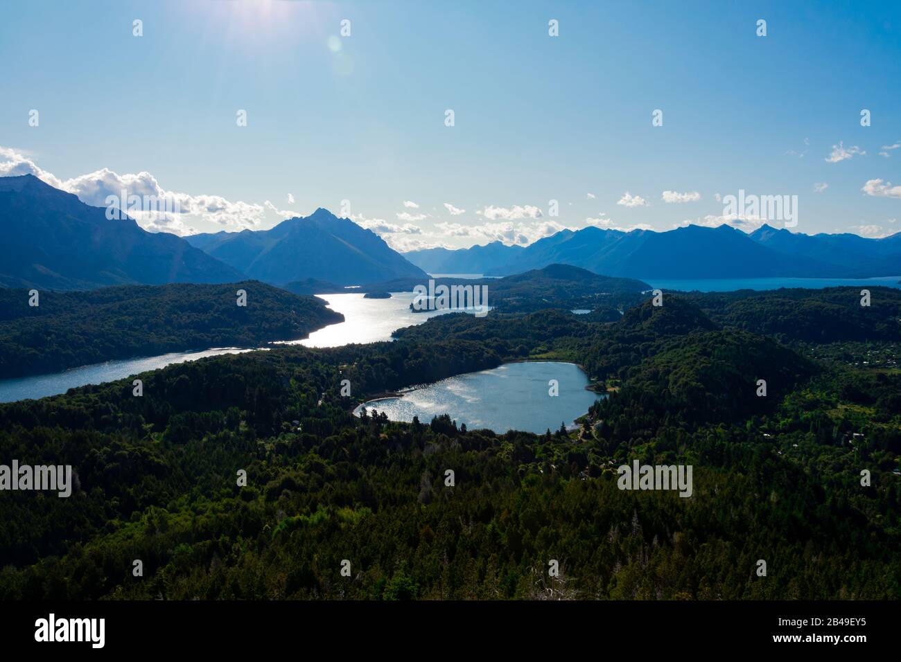 Bariloche, Argentina. February 6, 2020. View of El Trebol Lagoon ...