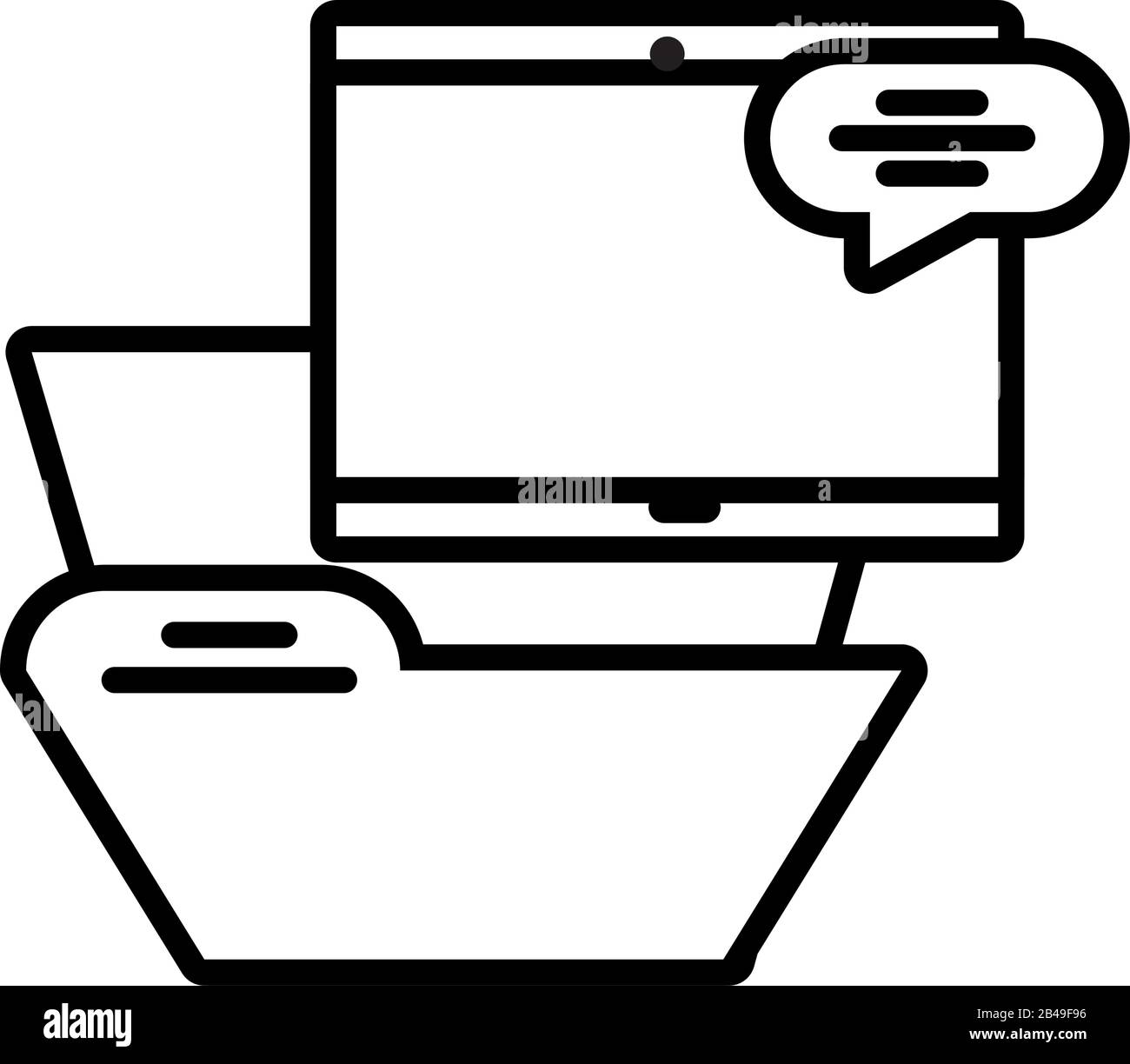 elements of the digital world on white background vector illustration ...