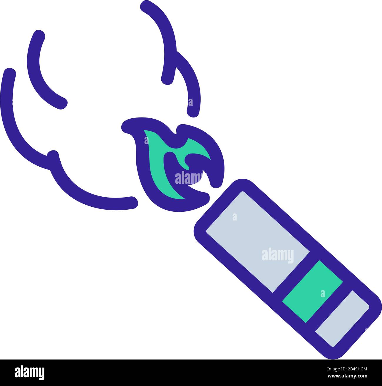 Fire football fan icon vector. Isolated contour symbol illustration ...