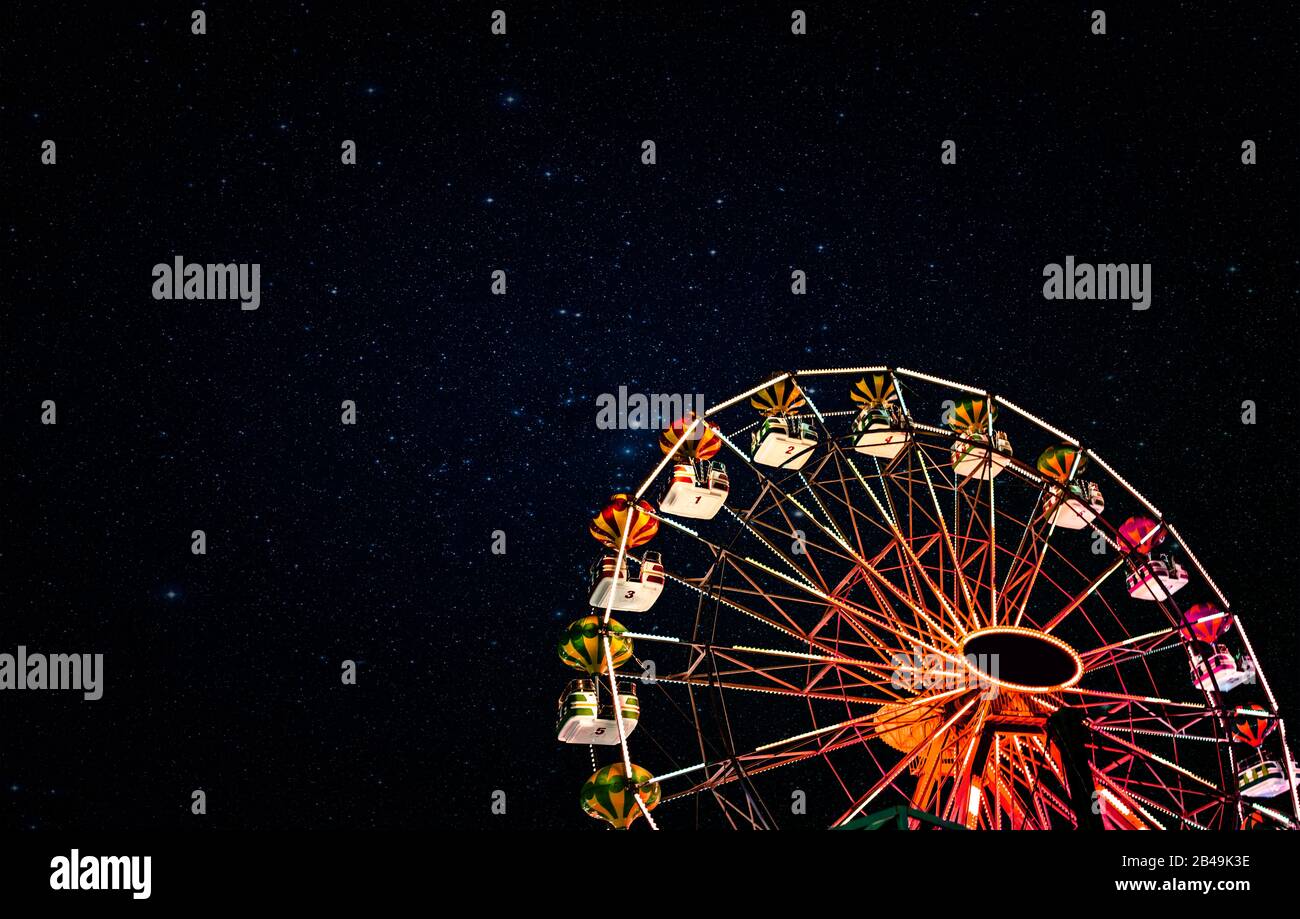 Ferris wheel on a background of the starry sky Stock Photo - Alamy