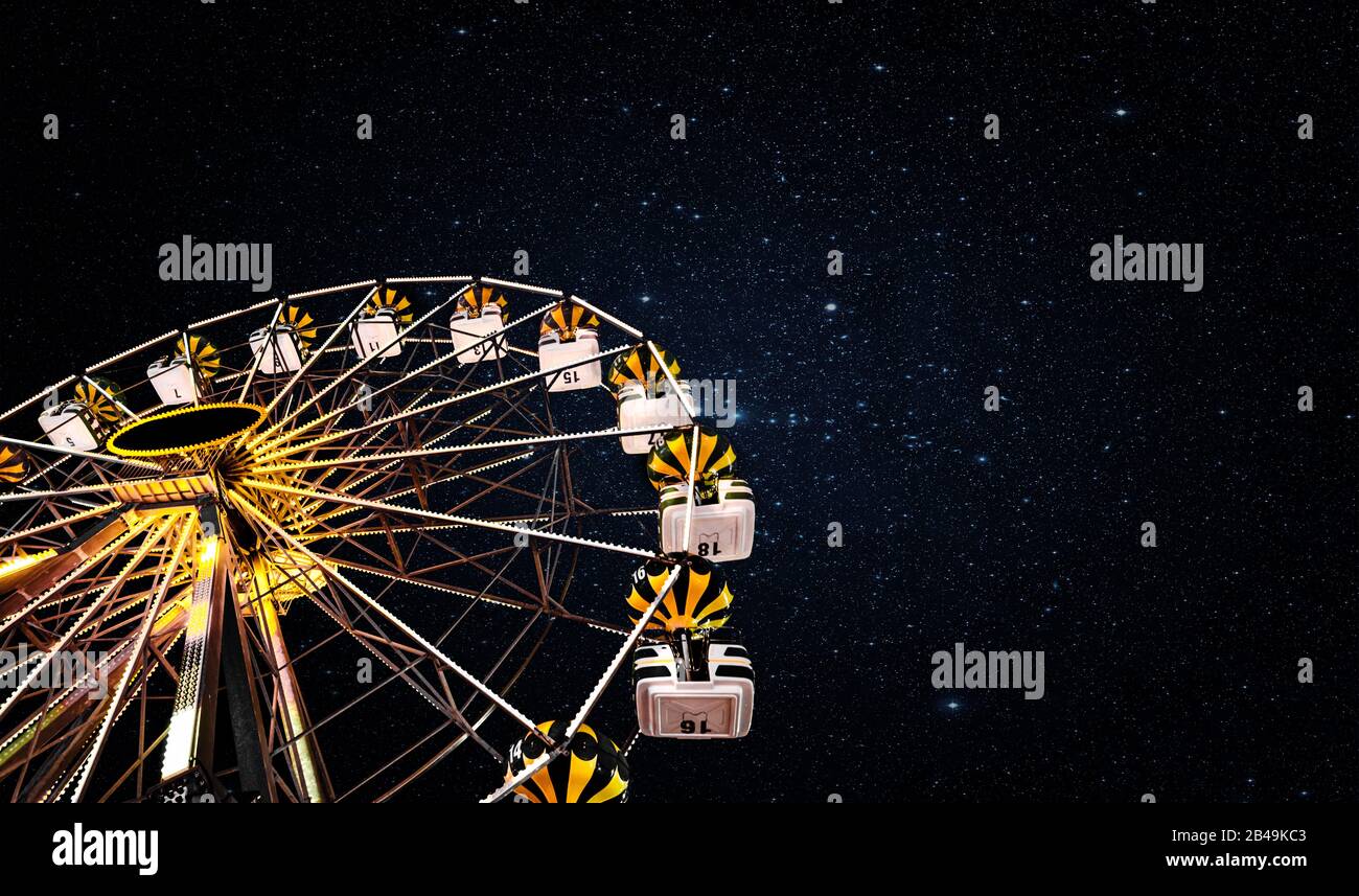 Ferris wheel on a background of the starry sky Stock Photo - Alamy