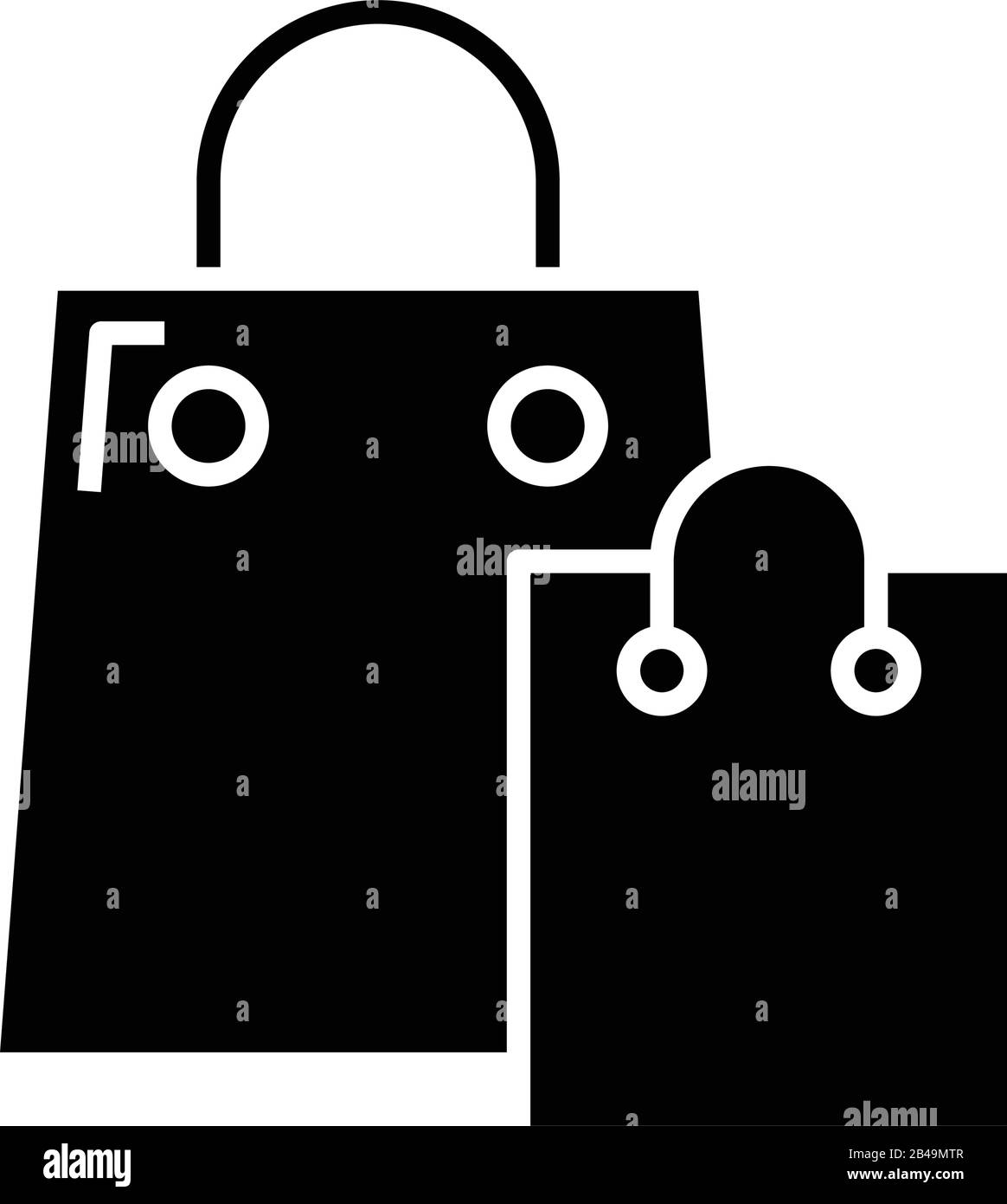 Shopping bags black icon, concept illustration, vector flat symbol ...