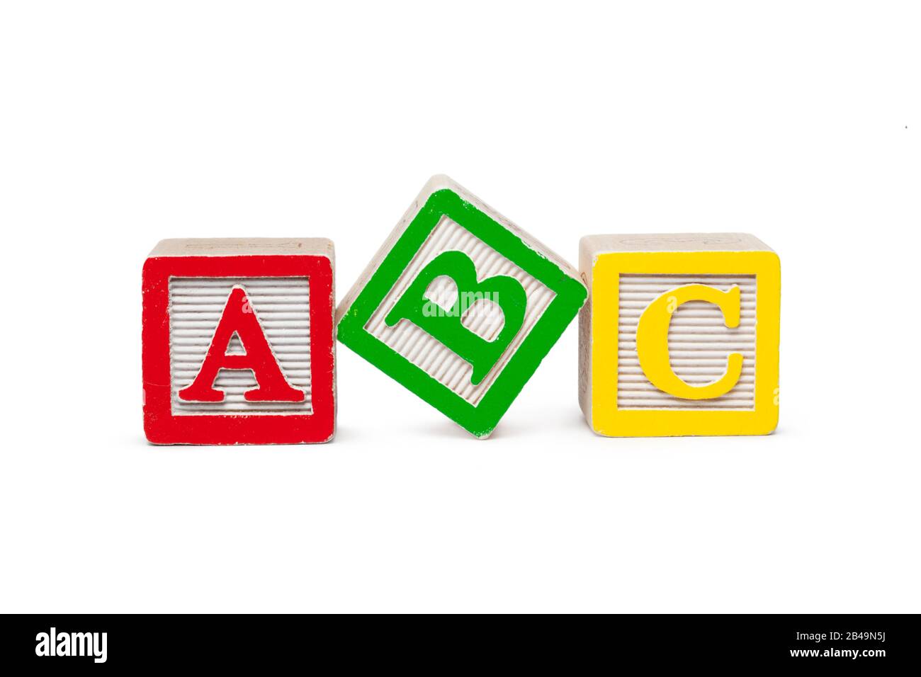 Wooden alphabet blocks isolated on white background Stock Photo - Alamy