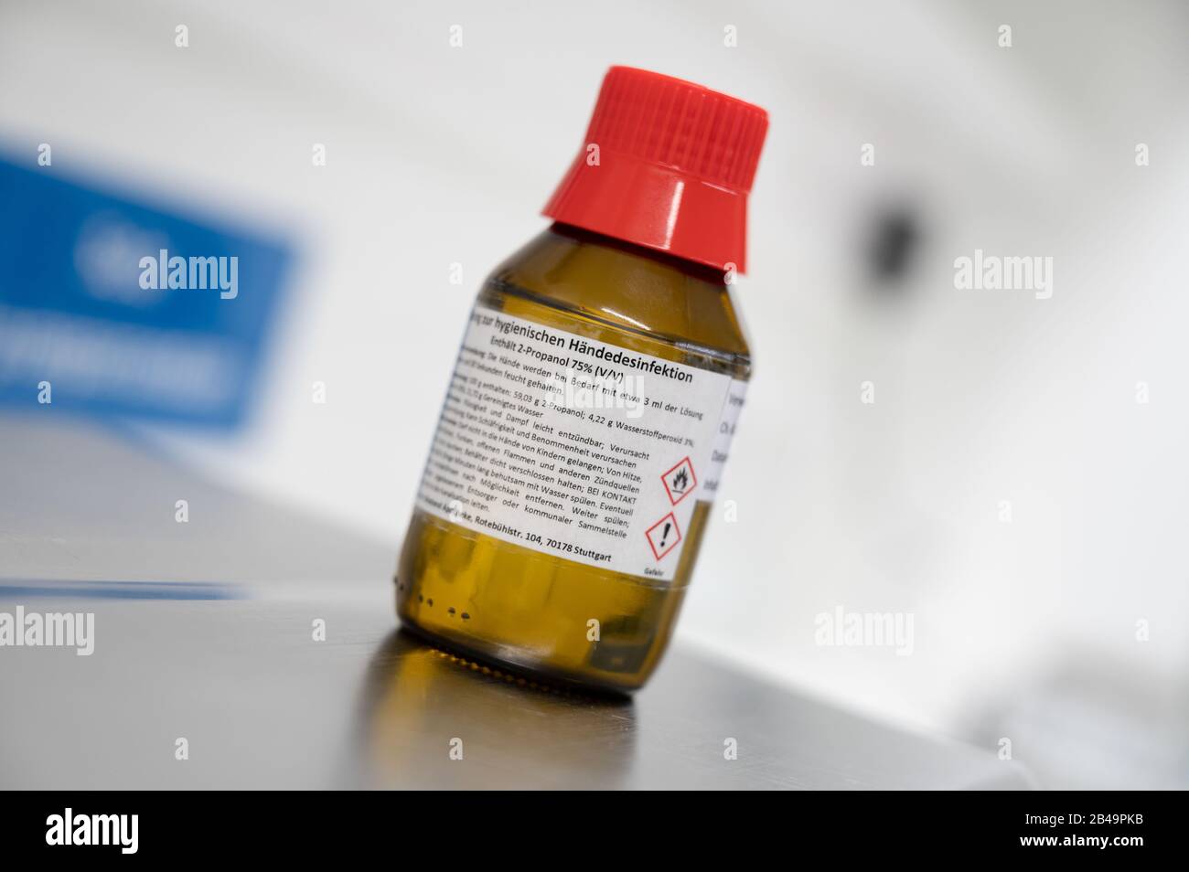 Stuttgart, Germany. 06th Mar, 2020. A vial filled with solution for ...